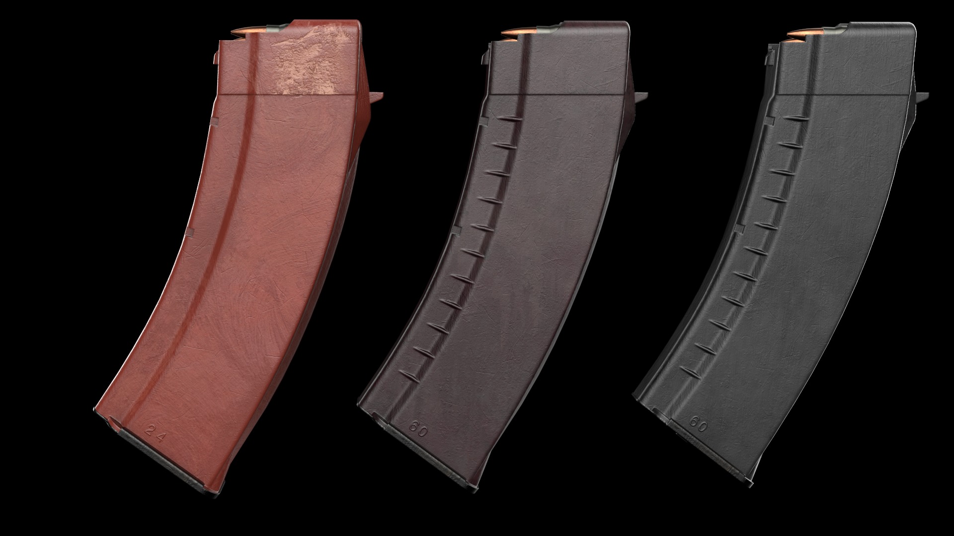 3D model AK Magazines Kalashnikov Assault Rifle Metal Bakelite Polymer ...