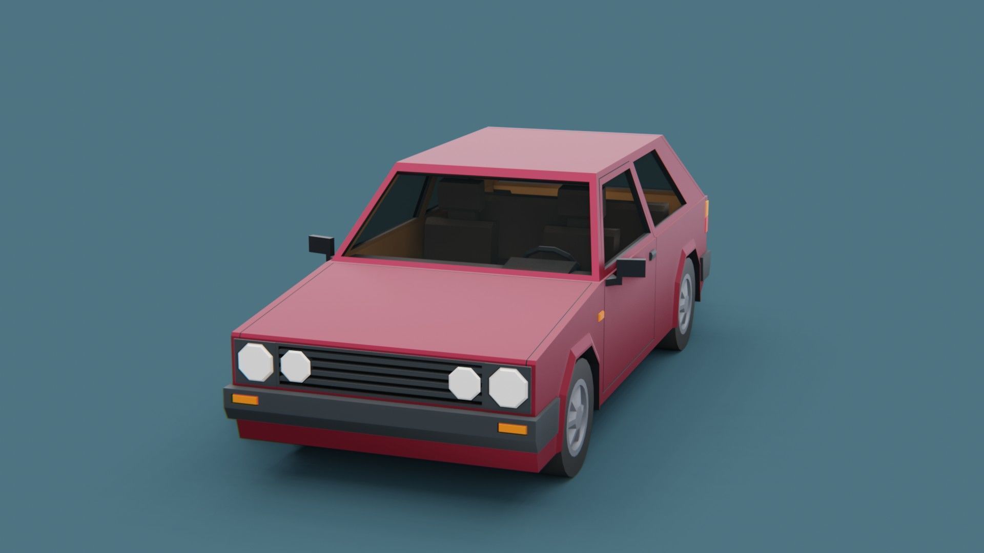 3D model Stylized Cartoon Euro Hatchback Car VR / AR / low-poly | CGTrader