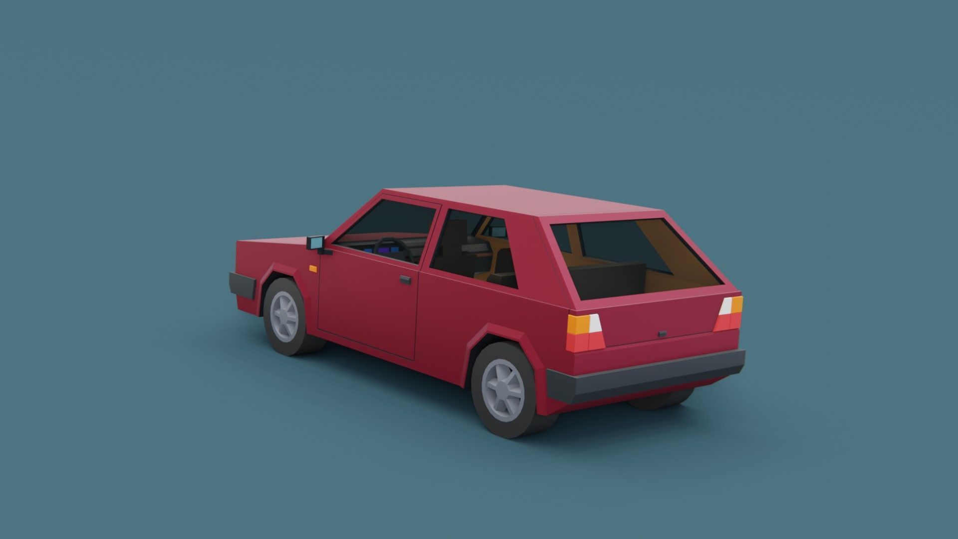 3D model Stylized Cartoon Euro Hatchback Car VR / AR / low-poly | CGTrader