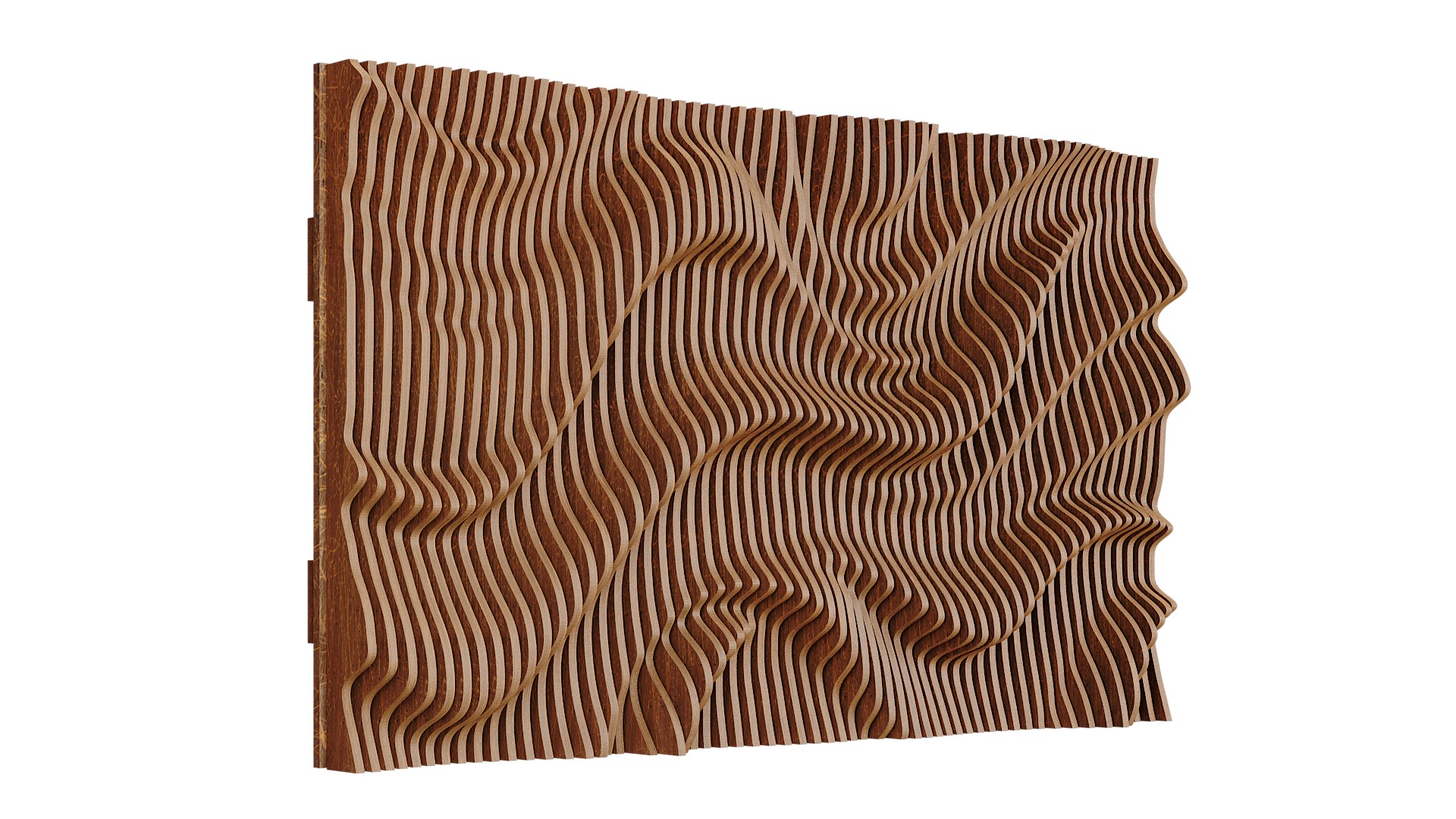 Parametric Wavy Wooden Wall Decor 09 - wood cutting machines 3D model ...