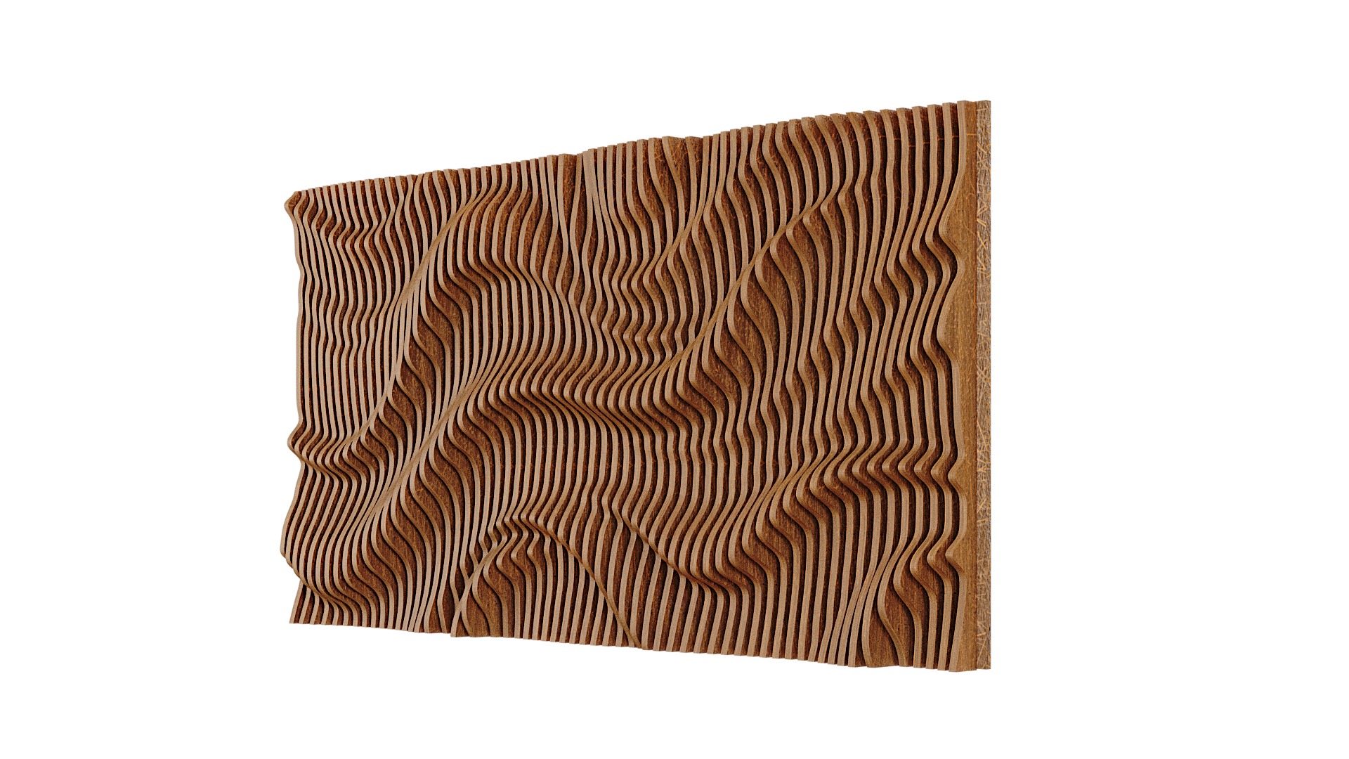 Parametric Wavy Wooden Wall Decor 09 - wood cutting machines 3D model ...