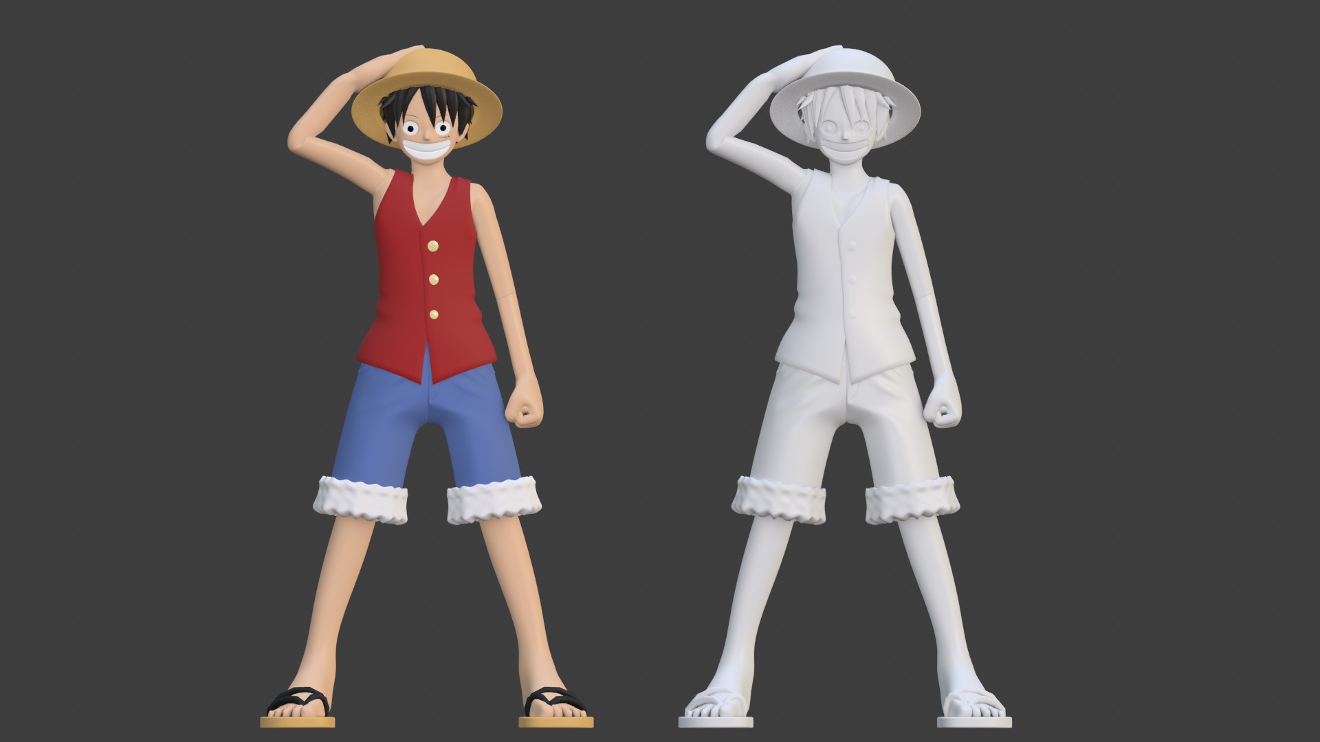 Monkey D Luffy - One Piece 3D model rigged | CGTrader