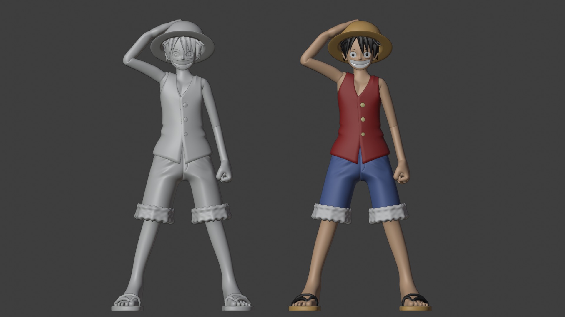 Monkey D Luffy - One Piece 3D model rigged | CGTrader