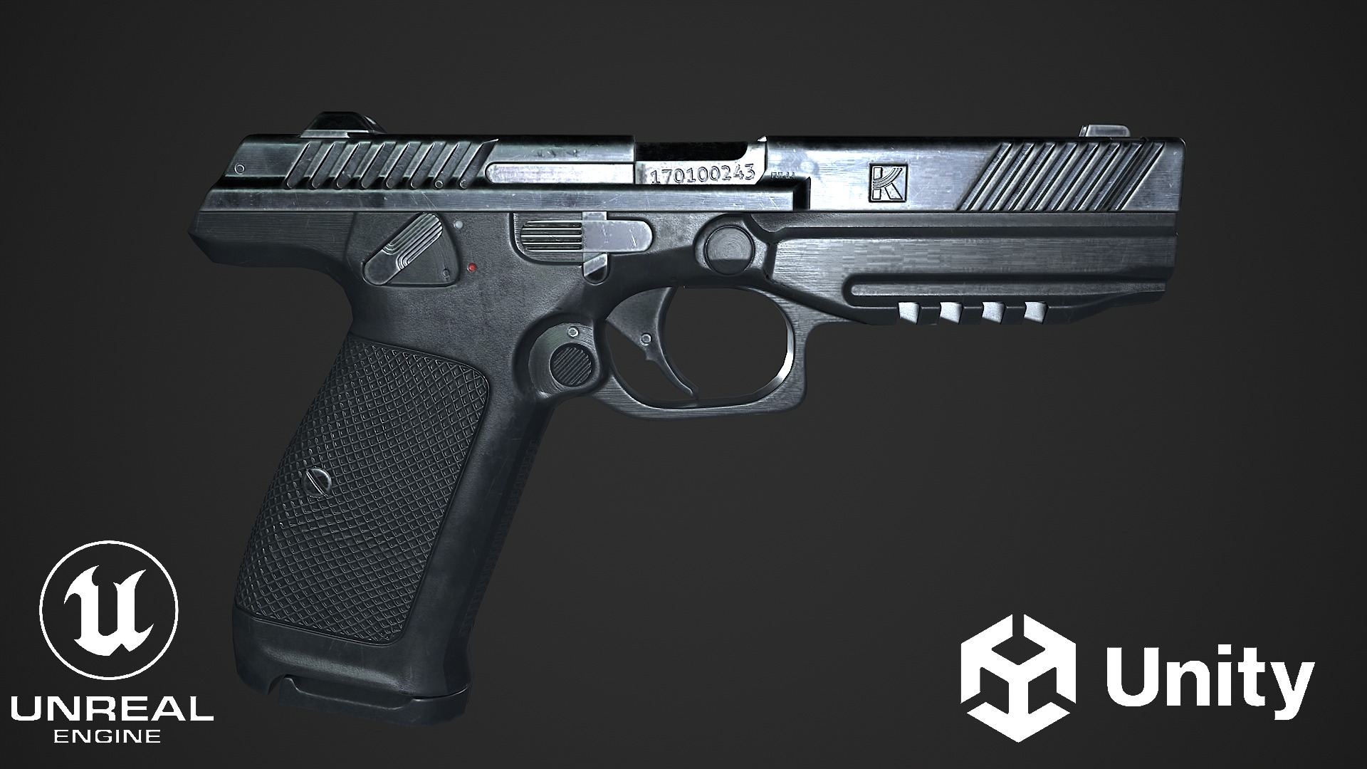 3D model Lebedev pistol PL-14 VR / AR / low-poly | CGTrader