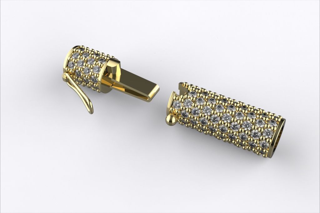 ROUND LOCK BOX CLASP FOR NECKLACE CHAIN 3D model 3D printable | CGTrader