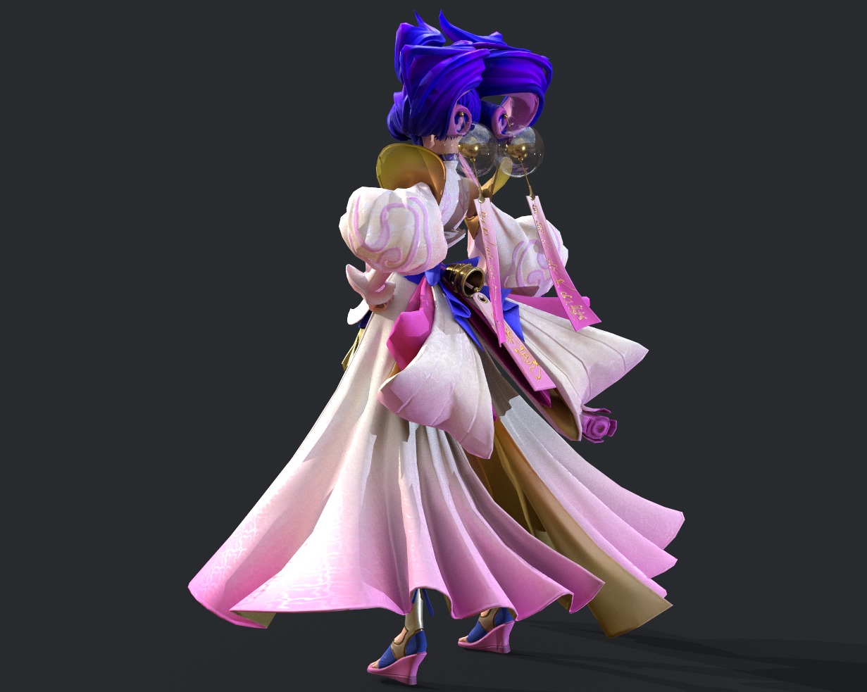 Princess Iron Fan 3D model animated rigged | CGTrader