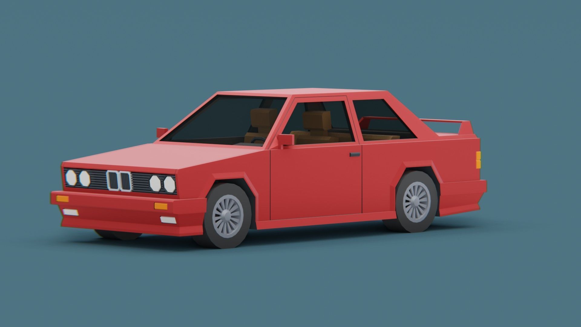 3D model Stylized Cartoon Euro Coupe Car VR / AR / low-poly | CGTrader