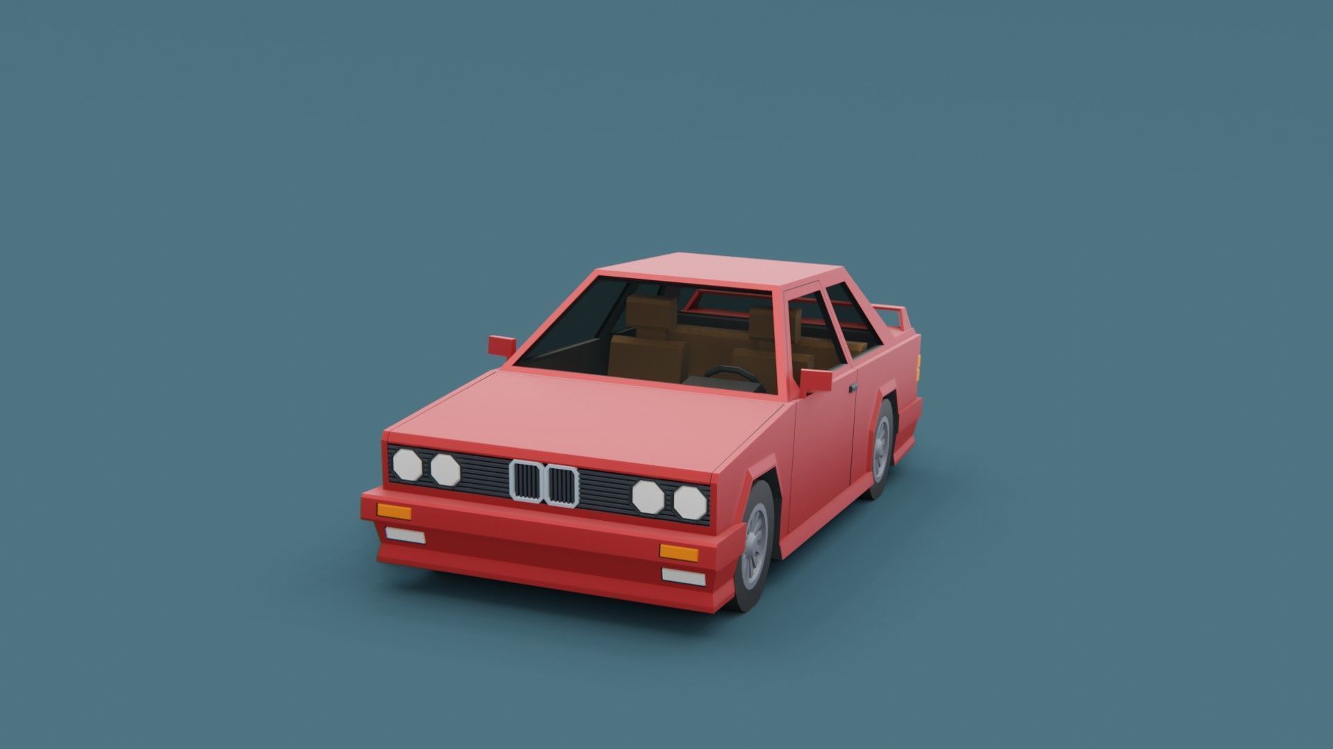 3D model Stylized Cartoon Euro Coupe Car VR / AR / low-poly | CGTrader