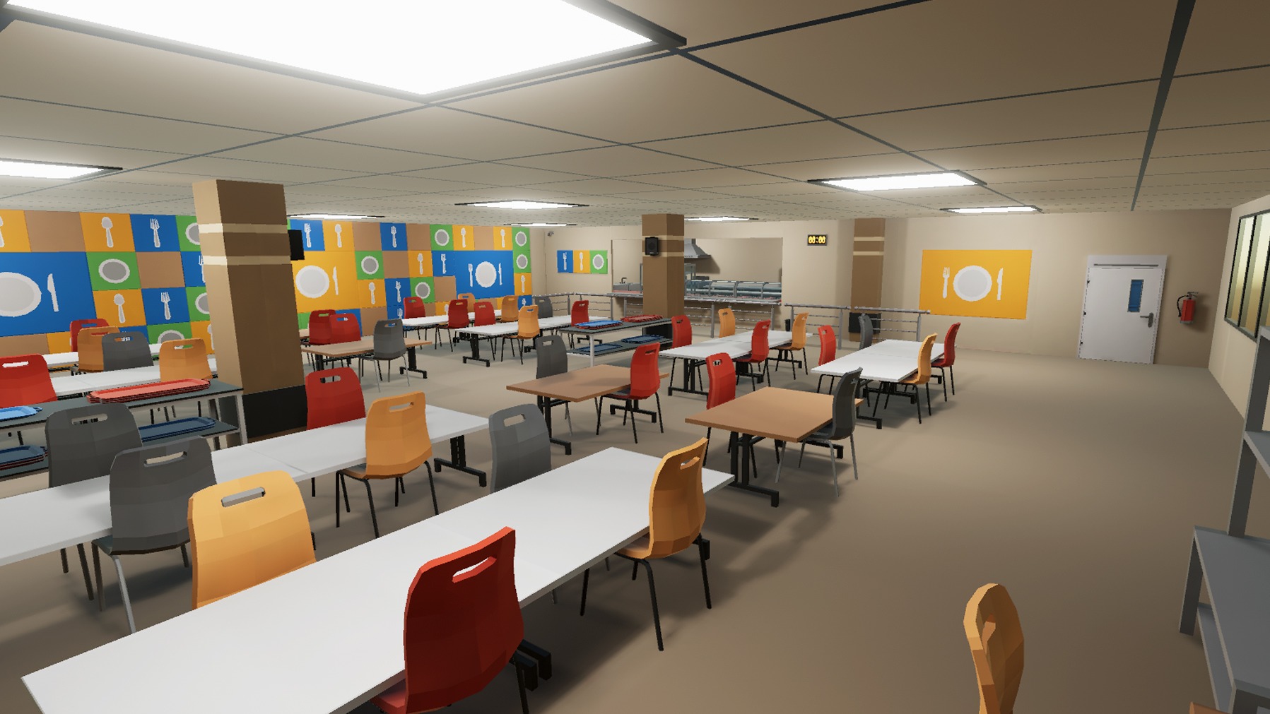 3D model School Dining Room VR / AR / low-poly | CGTrader