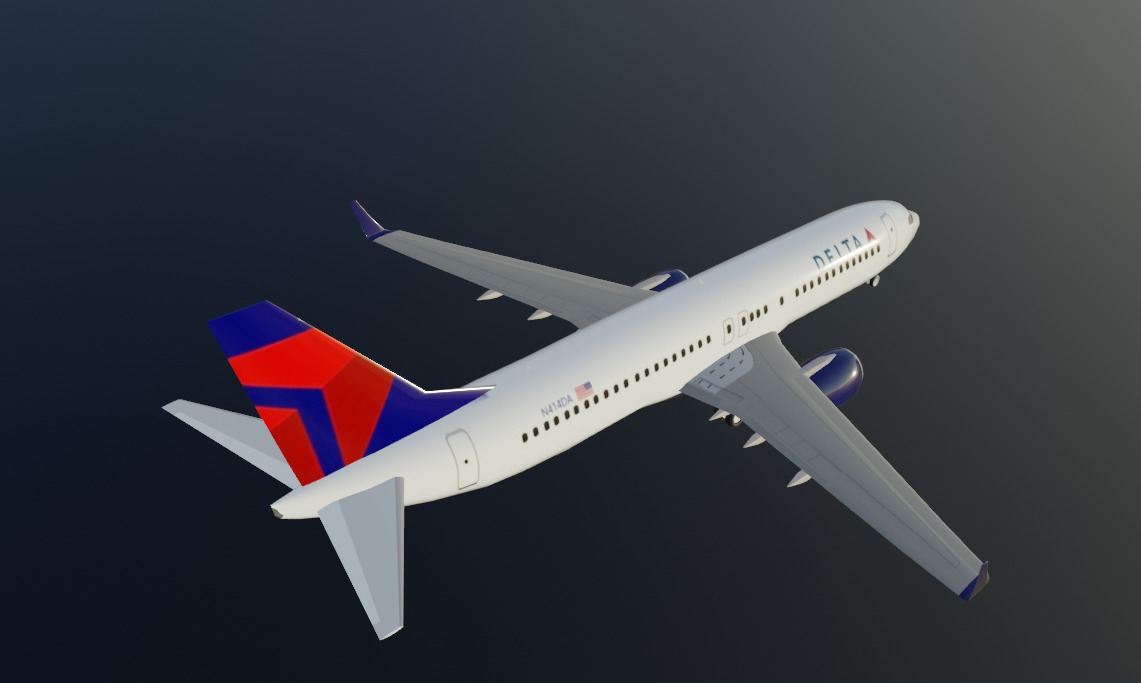3D model Delta Airlines Boeing 737-800ER low poly 3d model with cockpit ...