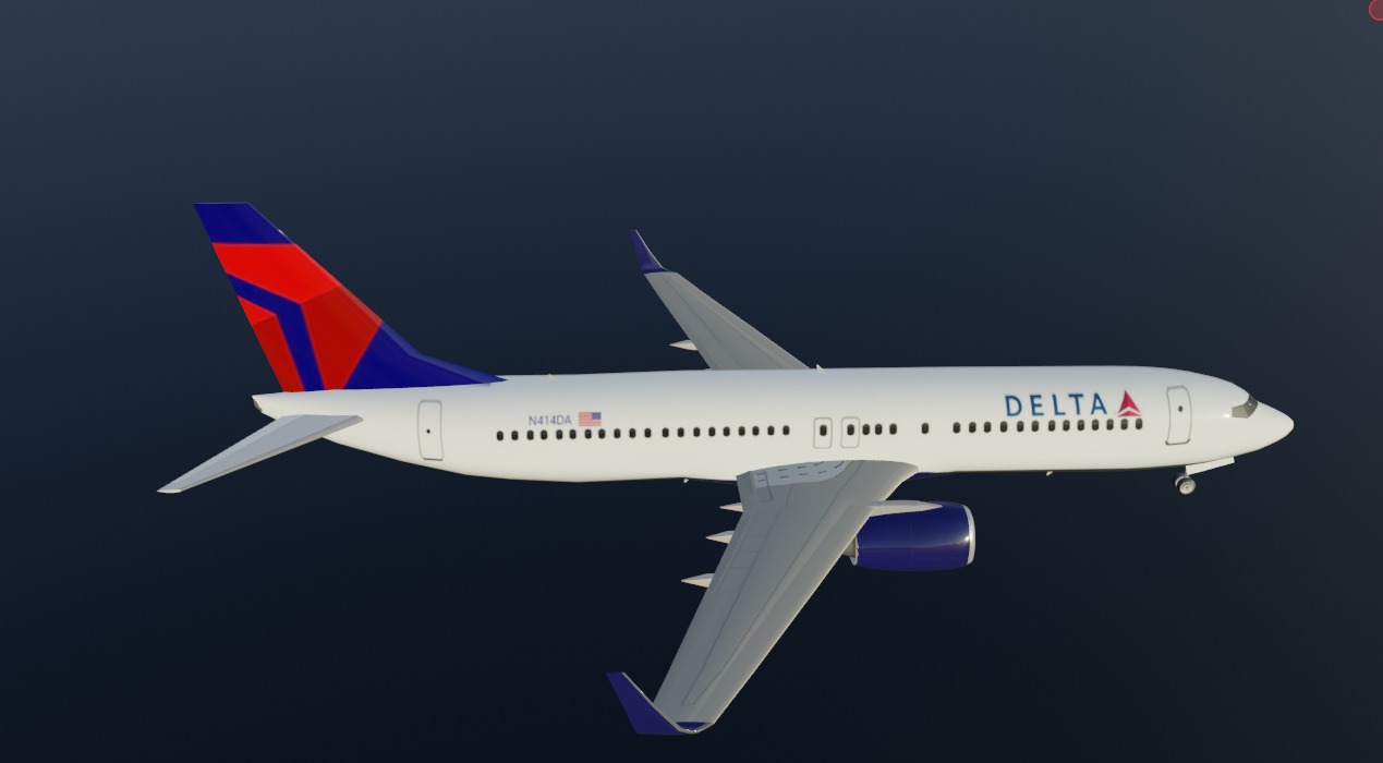 3D model Delta Airlines Boeing 737-800ER low poly 3d model with cockpit ...