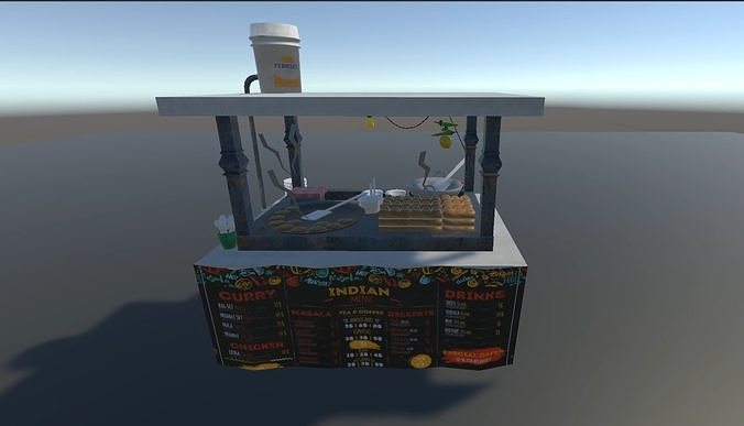 Low Poly Indian Vendor Stall 3D Model free VR / AR / low-poly 3D model ...