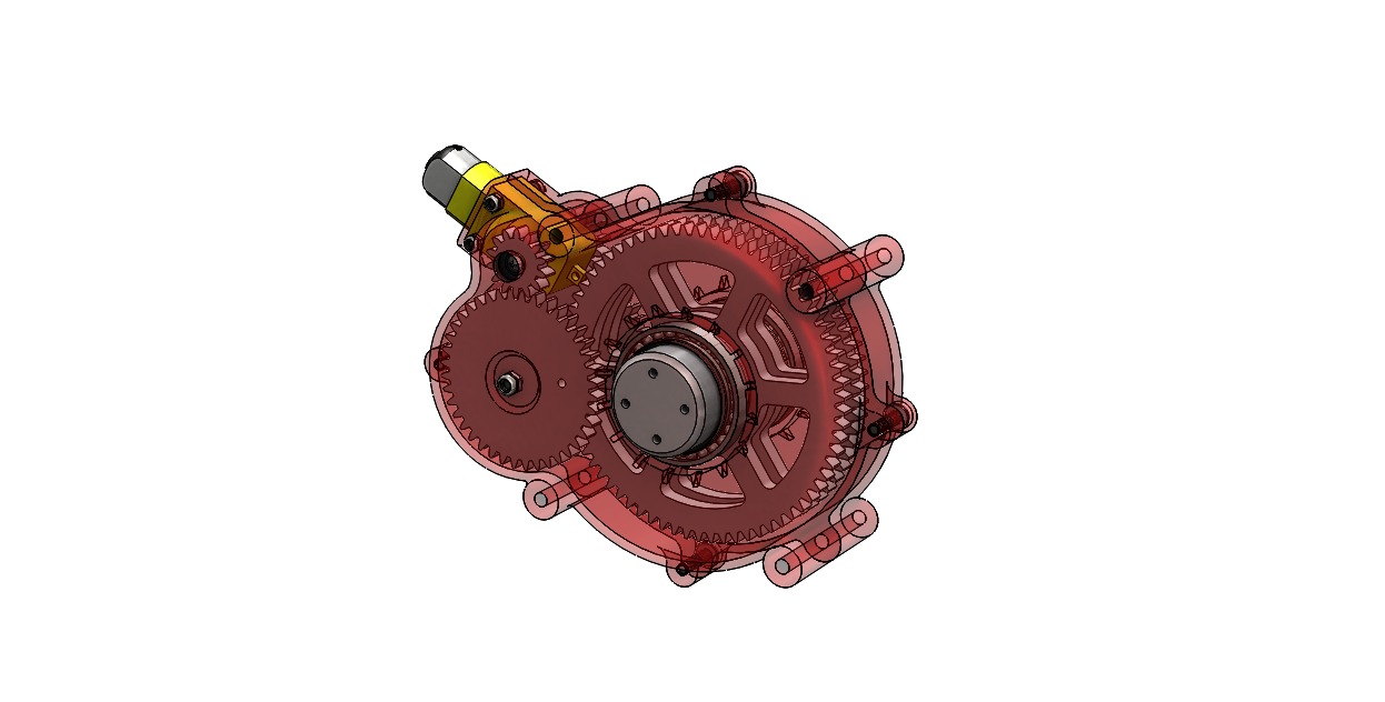 Yellow DC Motor Gearbox 3D model 3D printable animated | CGTrader