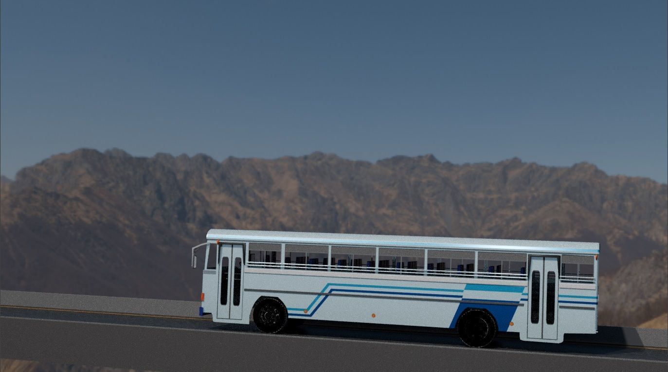 Ashok Leyland Viking Bus 3D model with interior 3D model | CGTrader