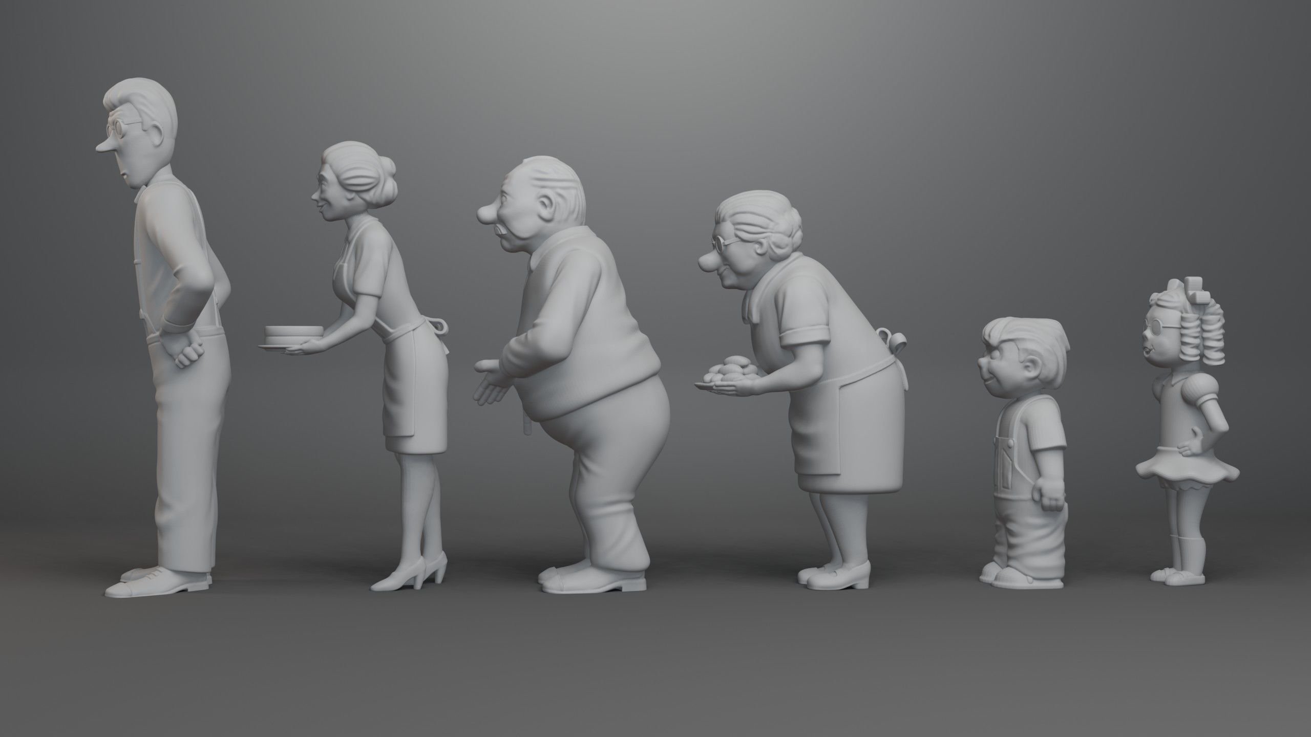 Dennis the Menace Comics characters pack 3D model 3D printable | CGTrader