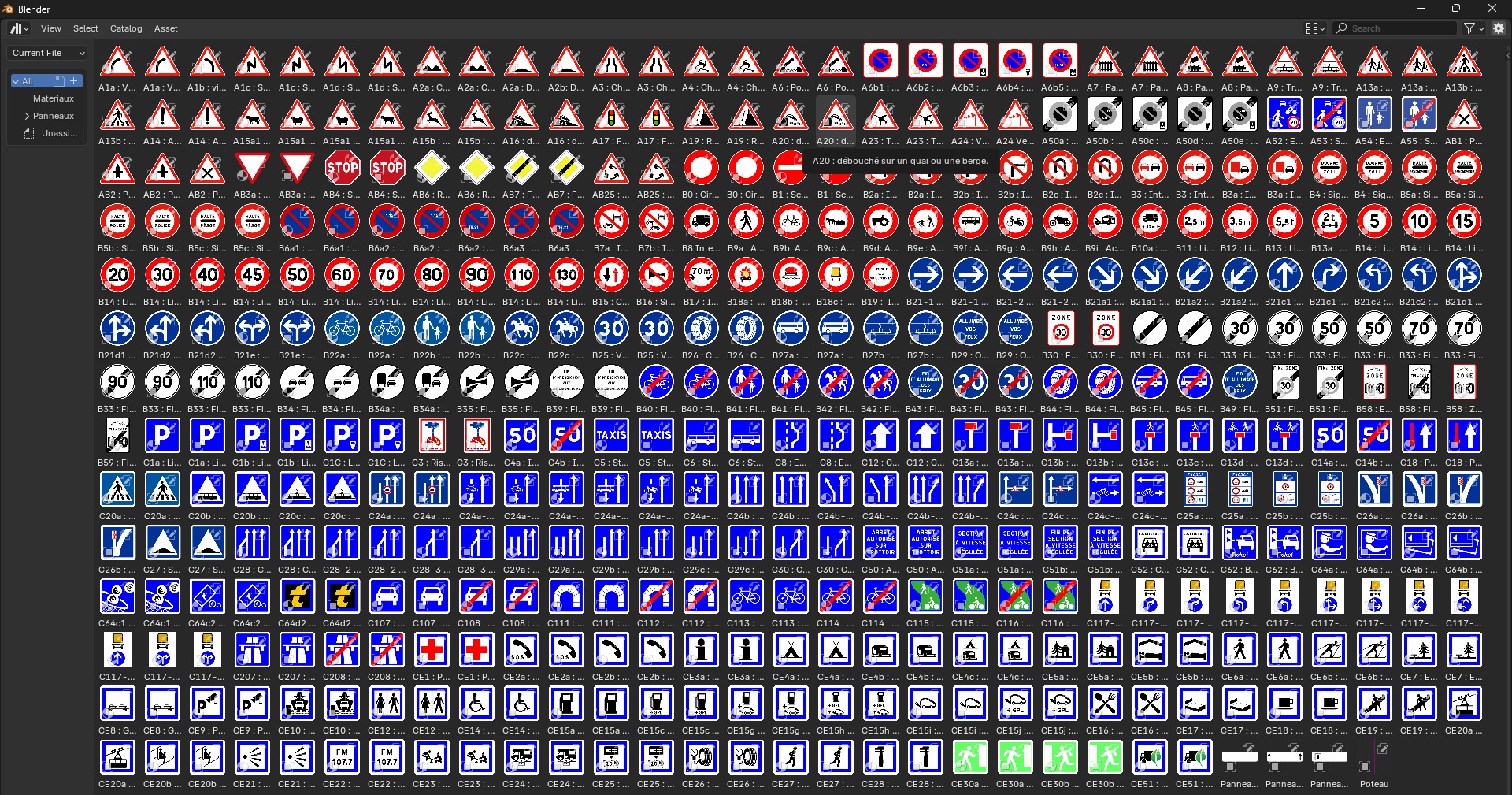 French road signs 3D model | CGTrader