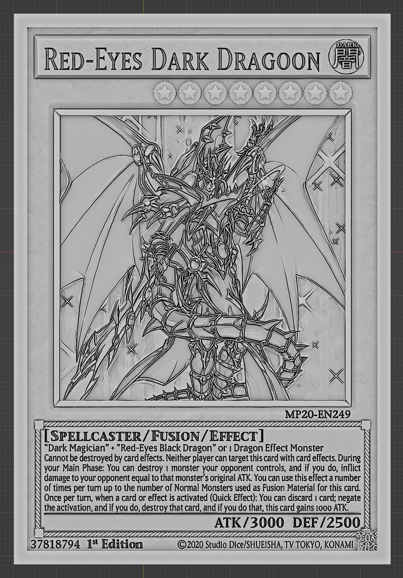 Red-Eyes Dark Dragoon - yu-gi-oh free 3D model 3D printable | CGTrader