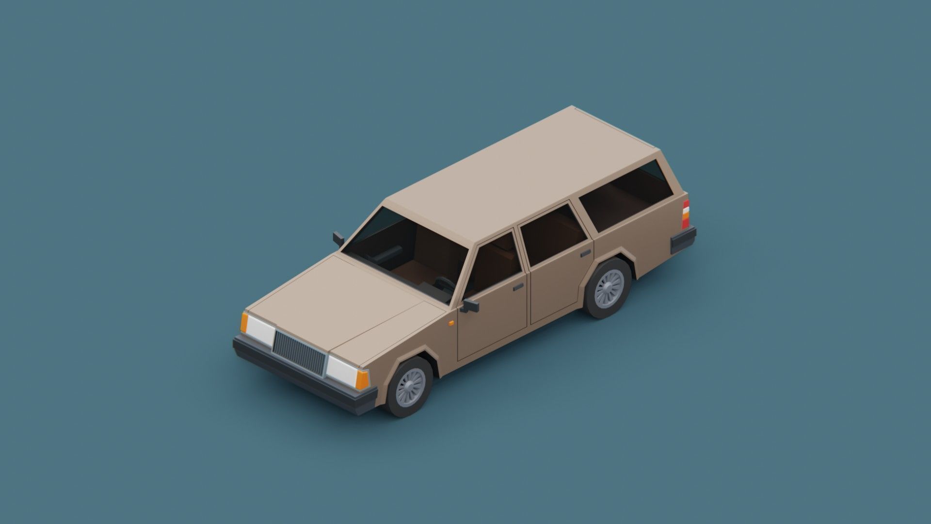3D model Stylized Cartoon Euro Wagon Car VR / AR / low-poly | CGTrader