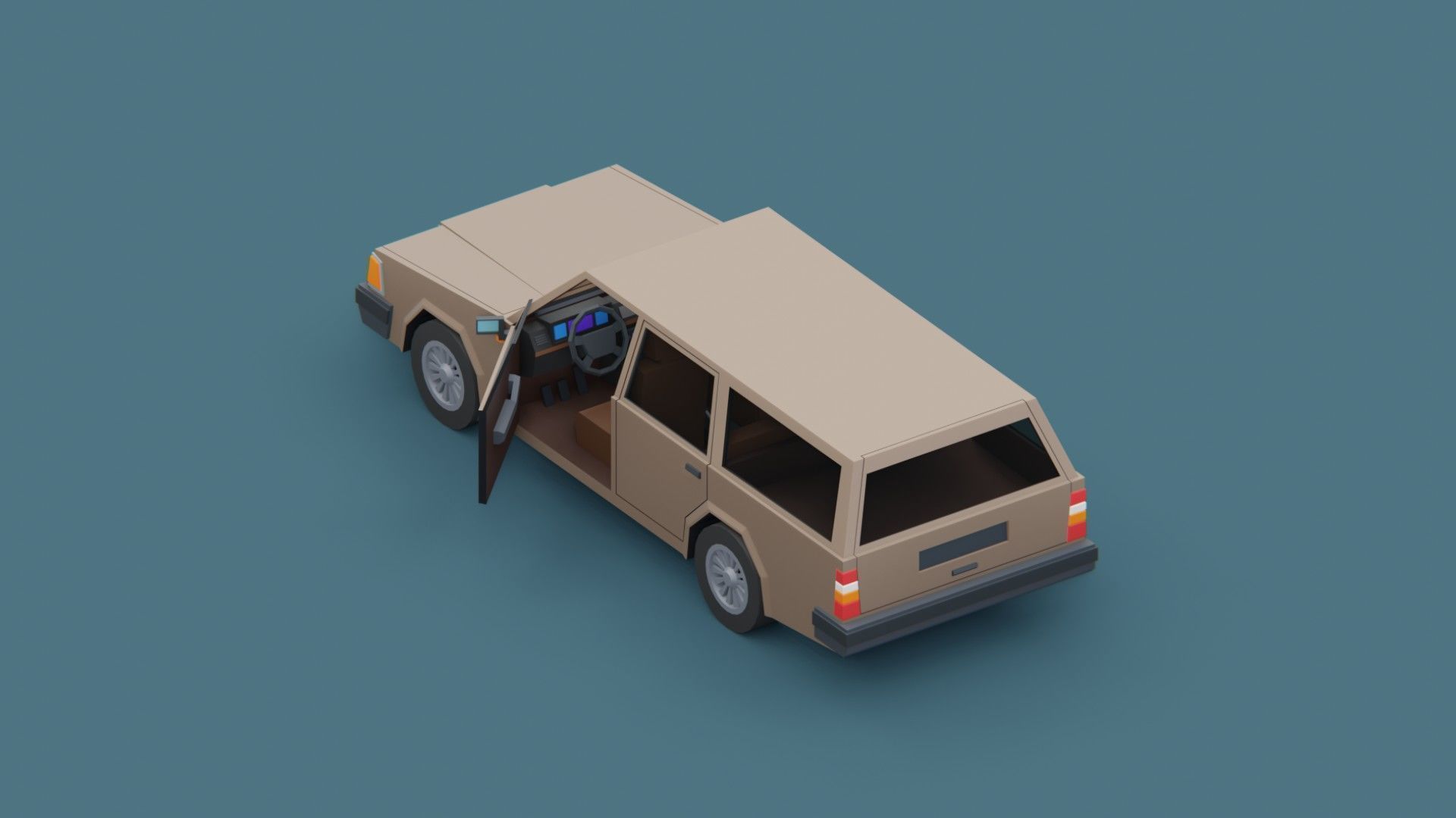 3D model Stylized Cartoon Euro Wagon Car VR / AR / low-poly | CGTrader