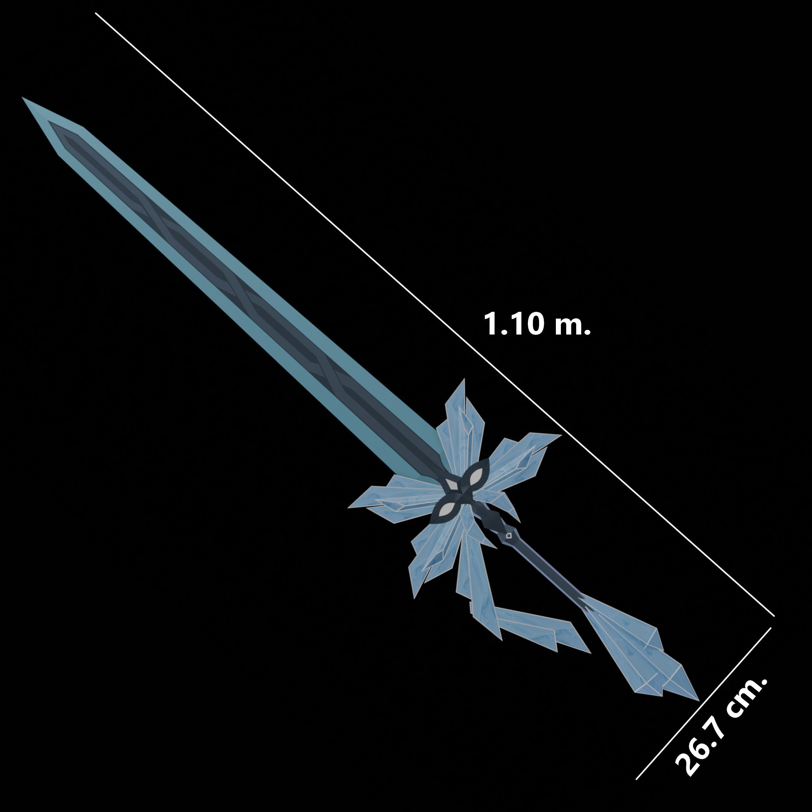 Capitano Ice Sword - Genshin Impact Cosplay 3D model 3D printable ...