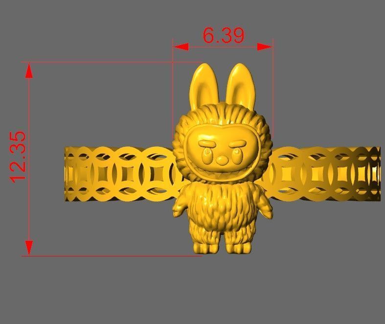 COIN RINGS LABUBU TOY CUTE N17 3D model 3D printable | CGTrader