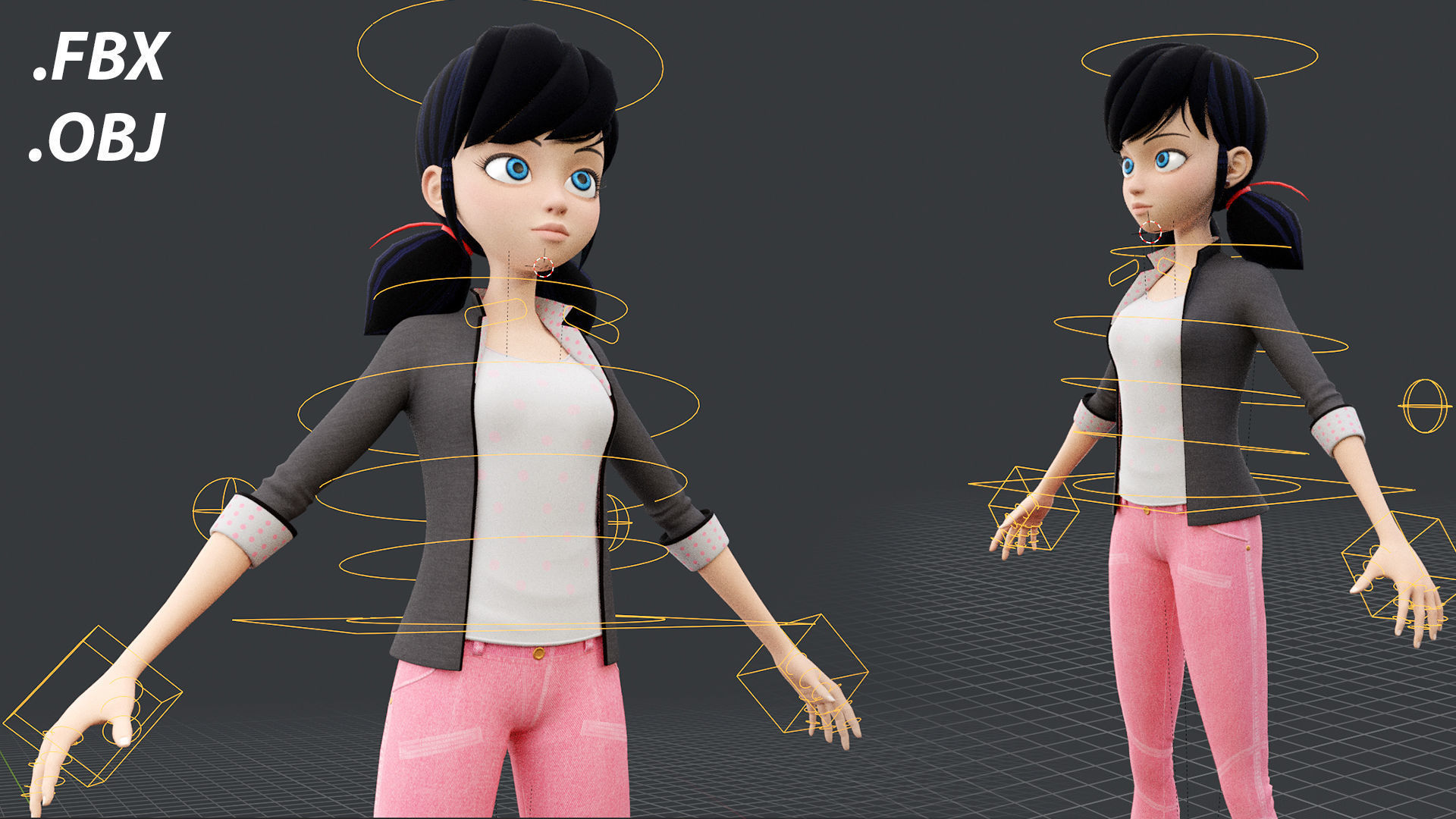 3D model Marinette 3D Model Rigged Textured VR / AR / low-poly | CGTrader