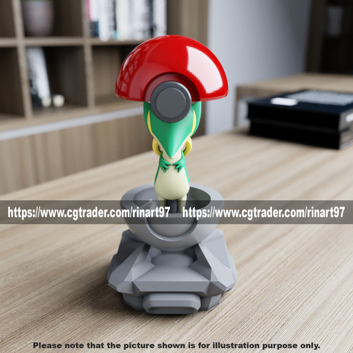 Snivy in the pokeball from Pokemon 3D model 3D printable | CGTrader