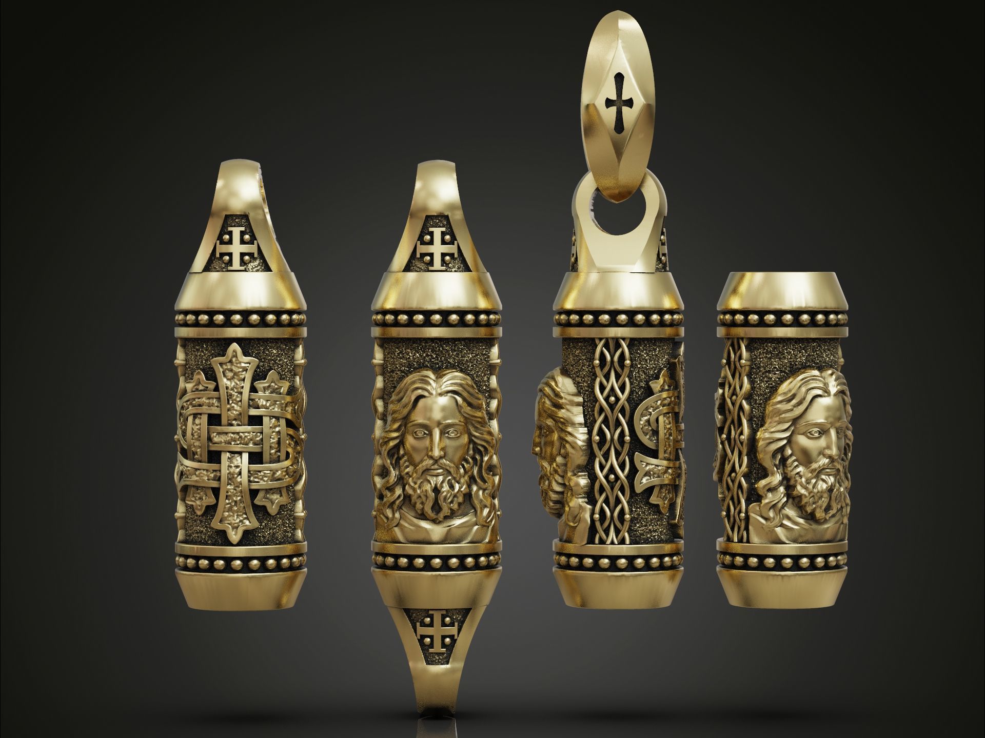 Rope bead tube chain Jesus Christogram 3D model 3D printable | CGTrader