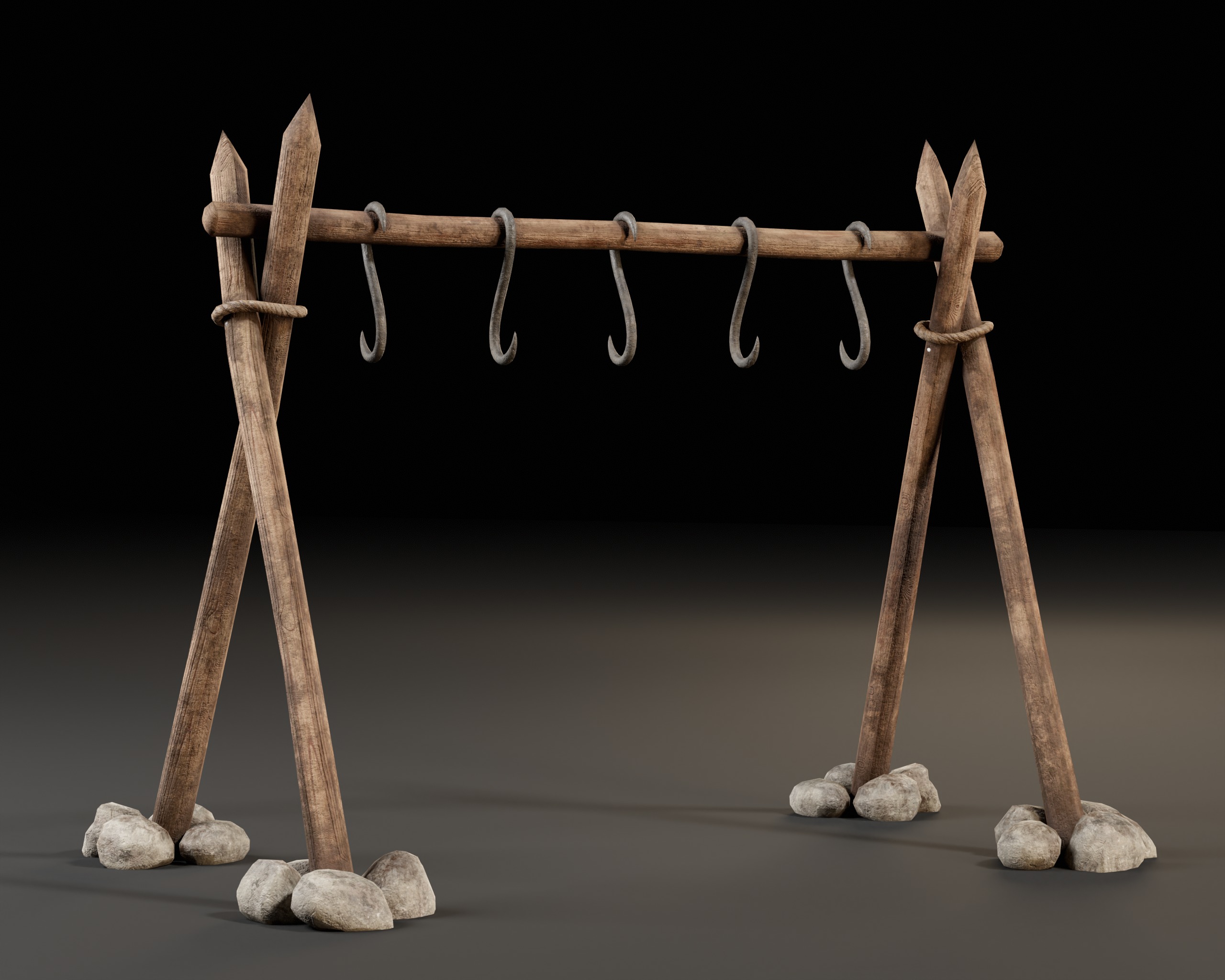 3D model Medieval Drying Rack VR / AR / low-poly | CGTrader