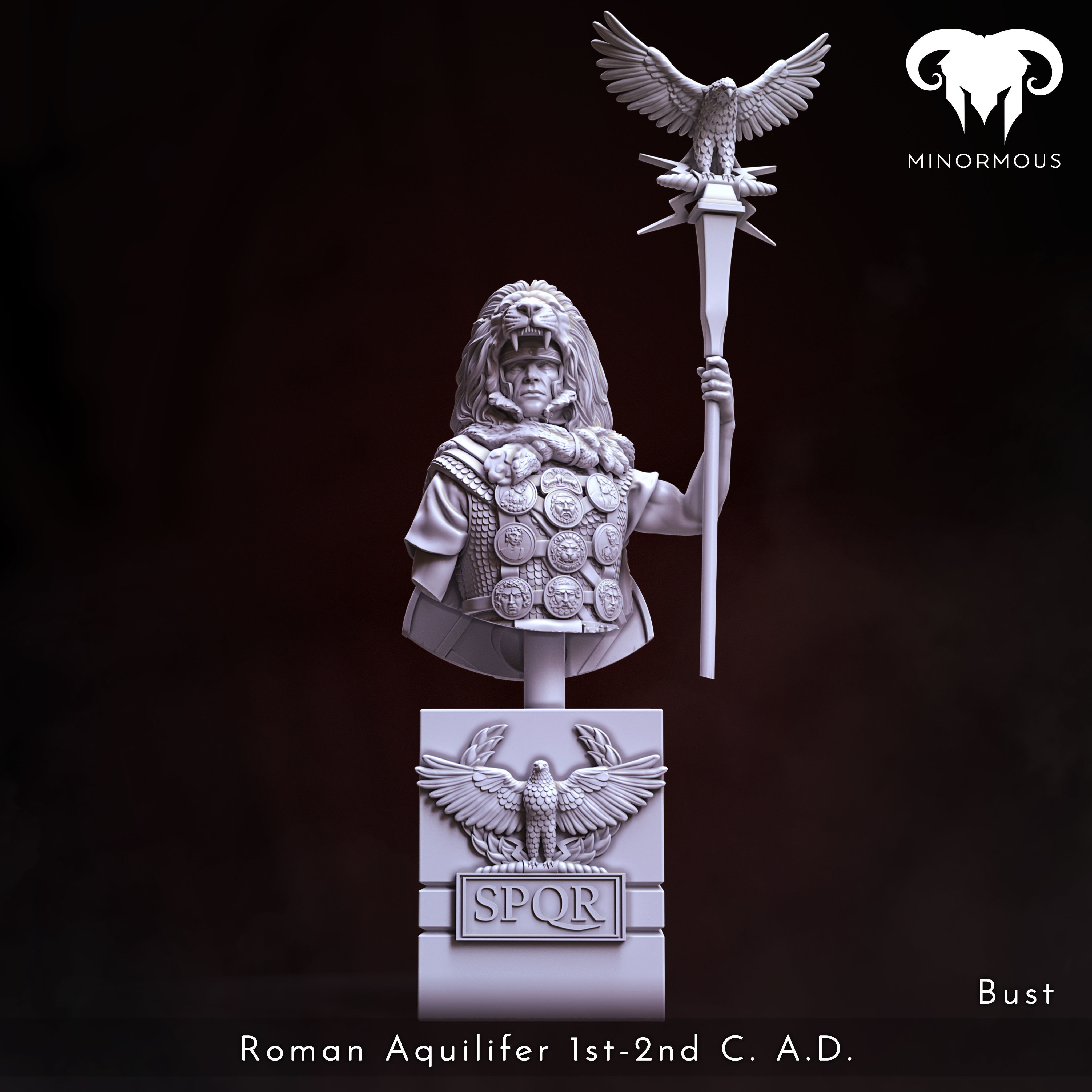 Bust - Roman Aquilifer 1st-2nd CAD Looking at the Battlefield 3D model ...