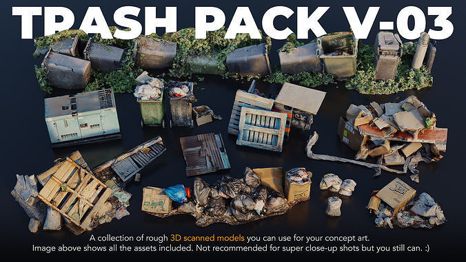 Trash Pack V 03 Garbage 3D Scanned Kitbash Assets 3D model | CGTrader