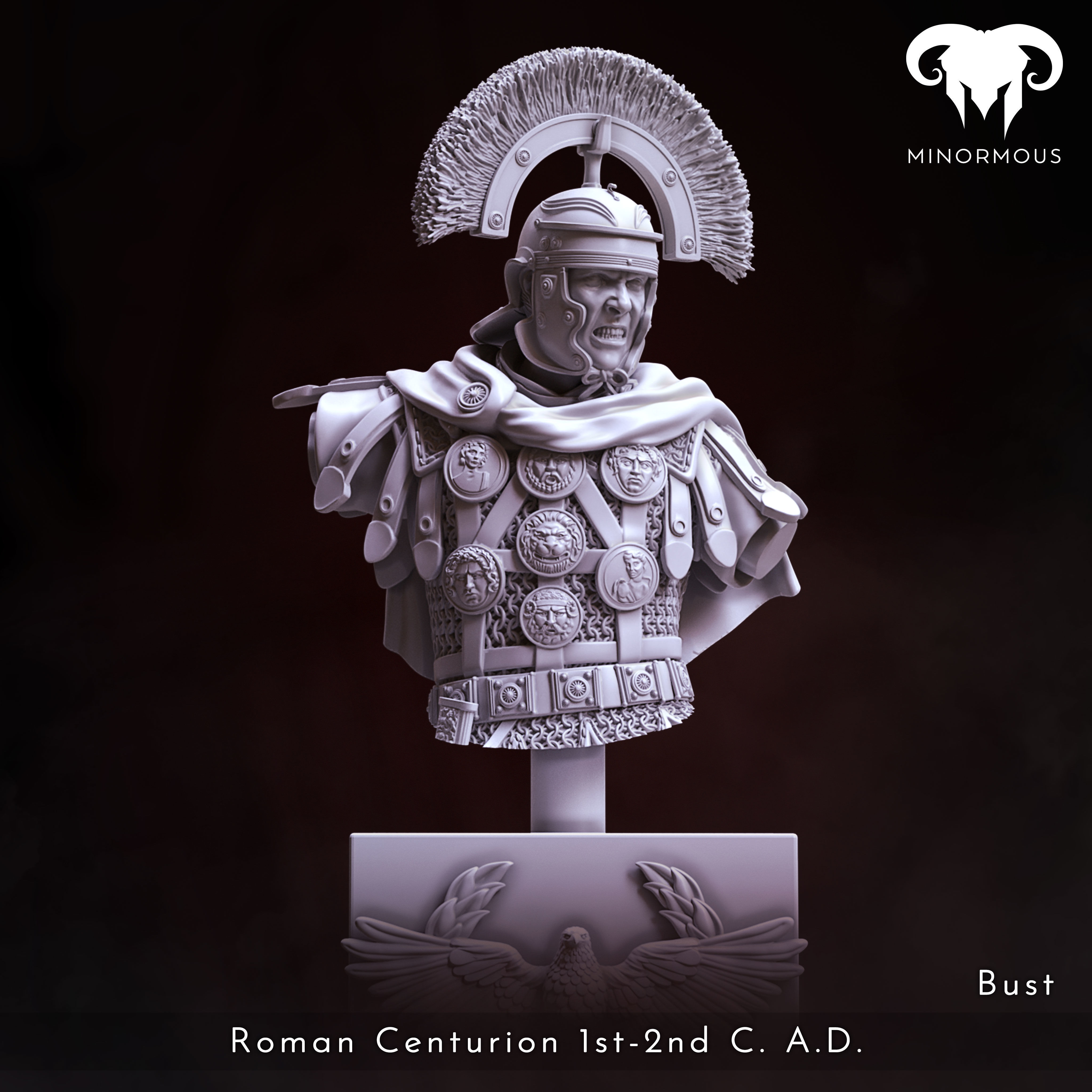 Bust - Roman Centurion 1st-2nd CAD Spear of Rome 3D model 3D printable ...