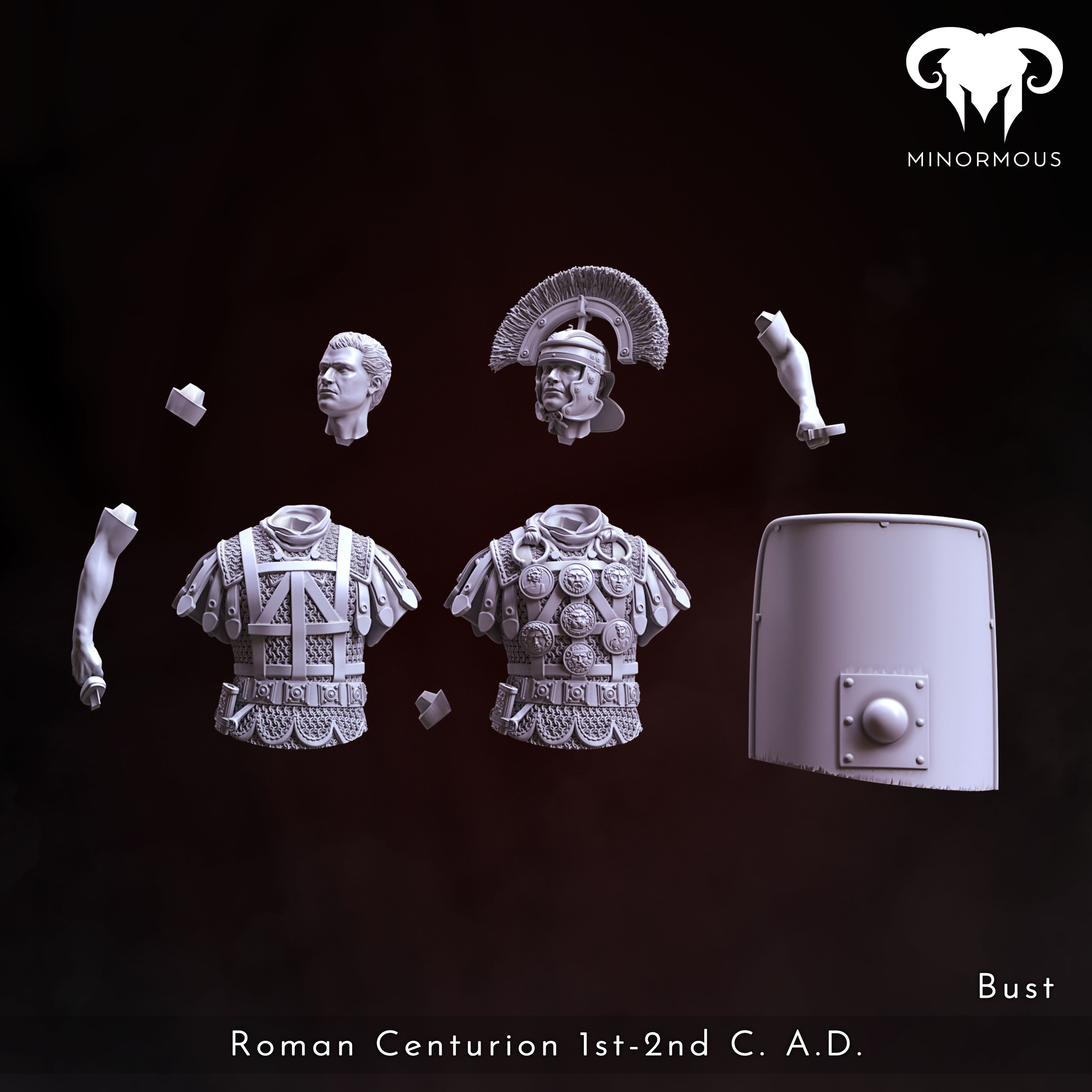 Bust - Roman Centurion 1st-2nd CAD Bravery and Valor 3D model 3D ...