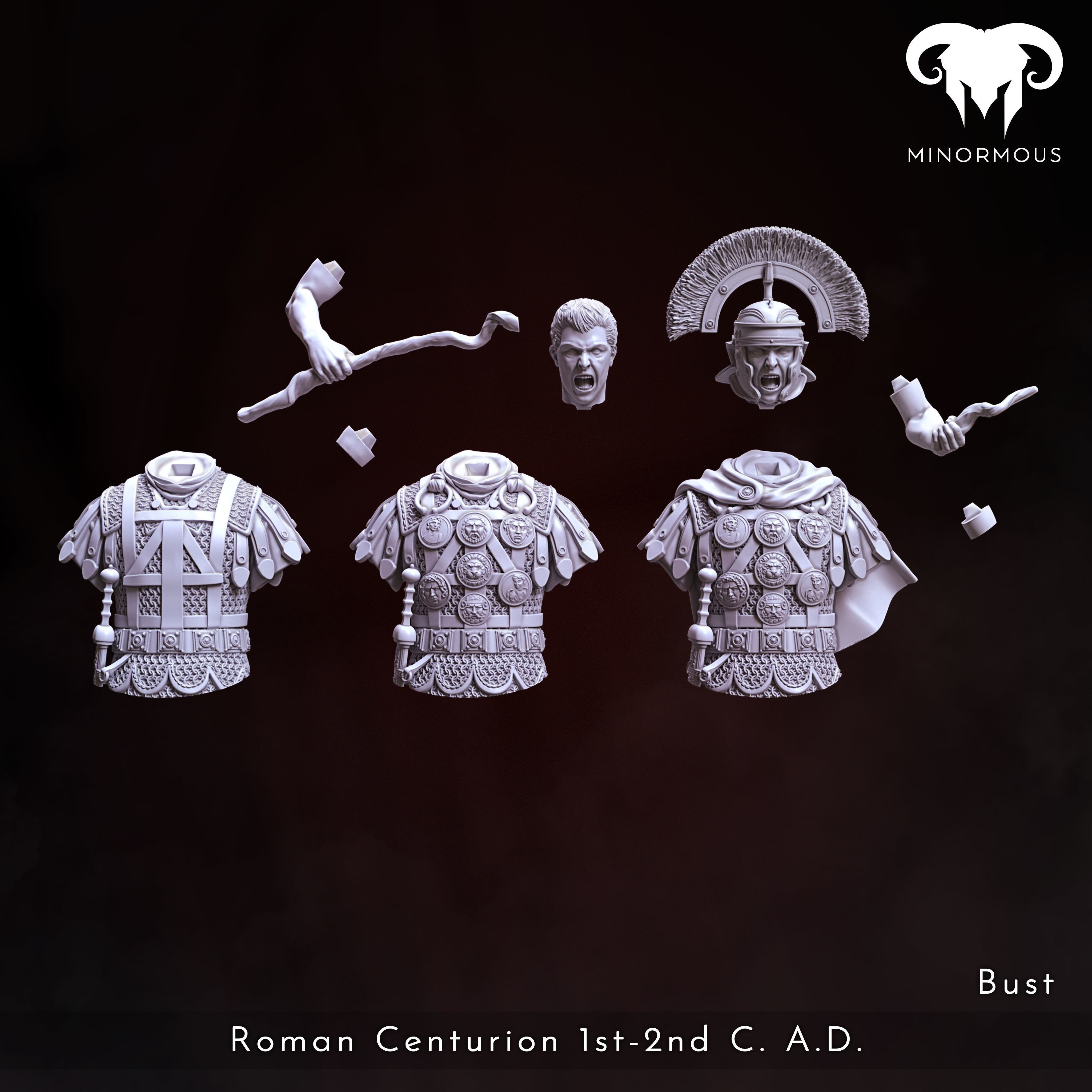 Bust - Roman Centurion 1st-2nd CAD Discipline and Order 3D model 3D printable | CGTrader