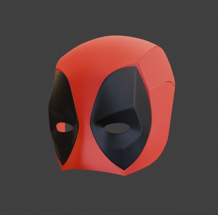 Deadpool and Wolverine inspired deadpool half-faceshell 3D model 3D ...