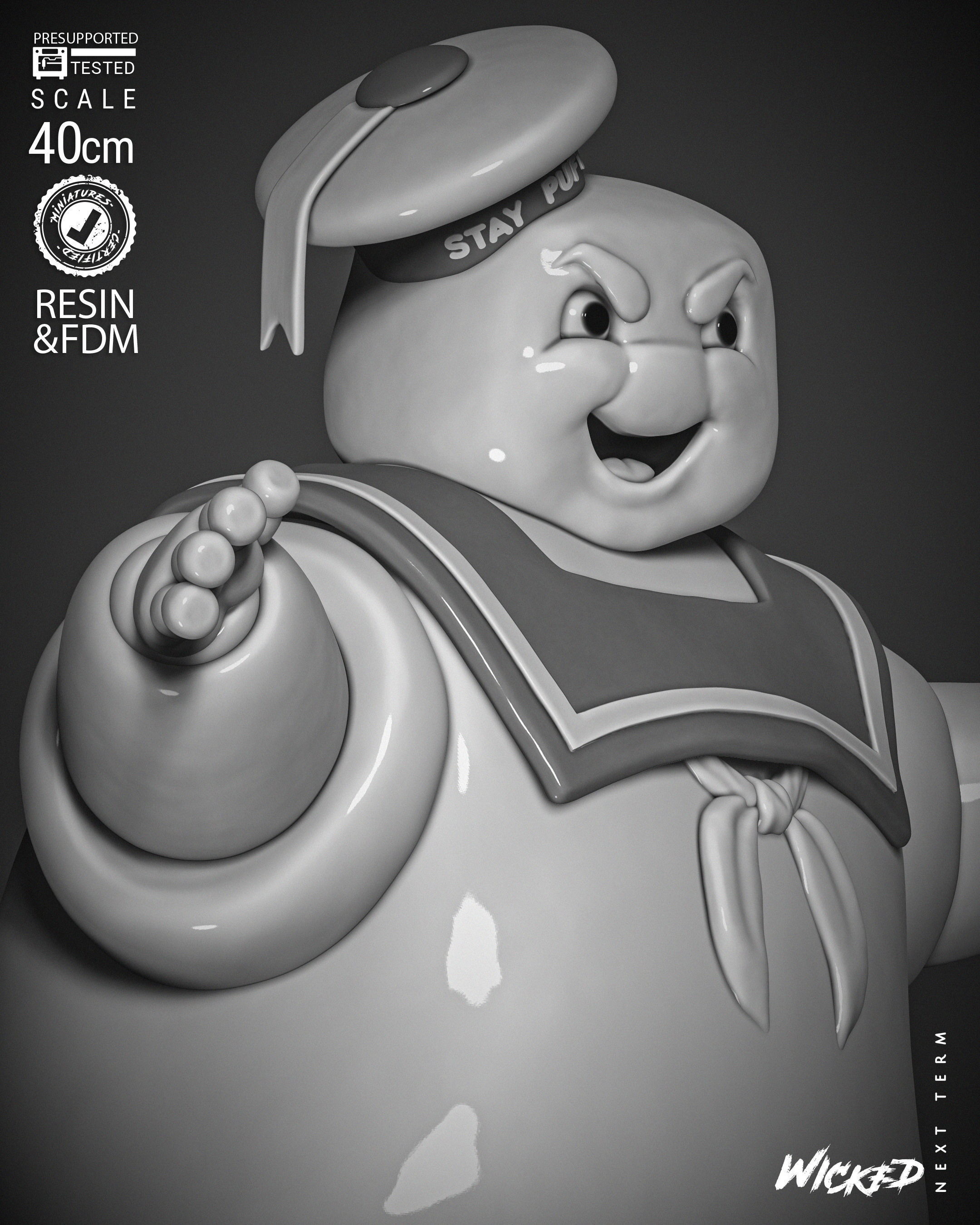 Wicked Movies Mr Stay Puft Sculpture 3D model 3D printable | CGTrader