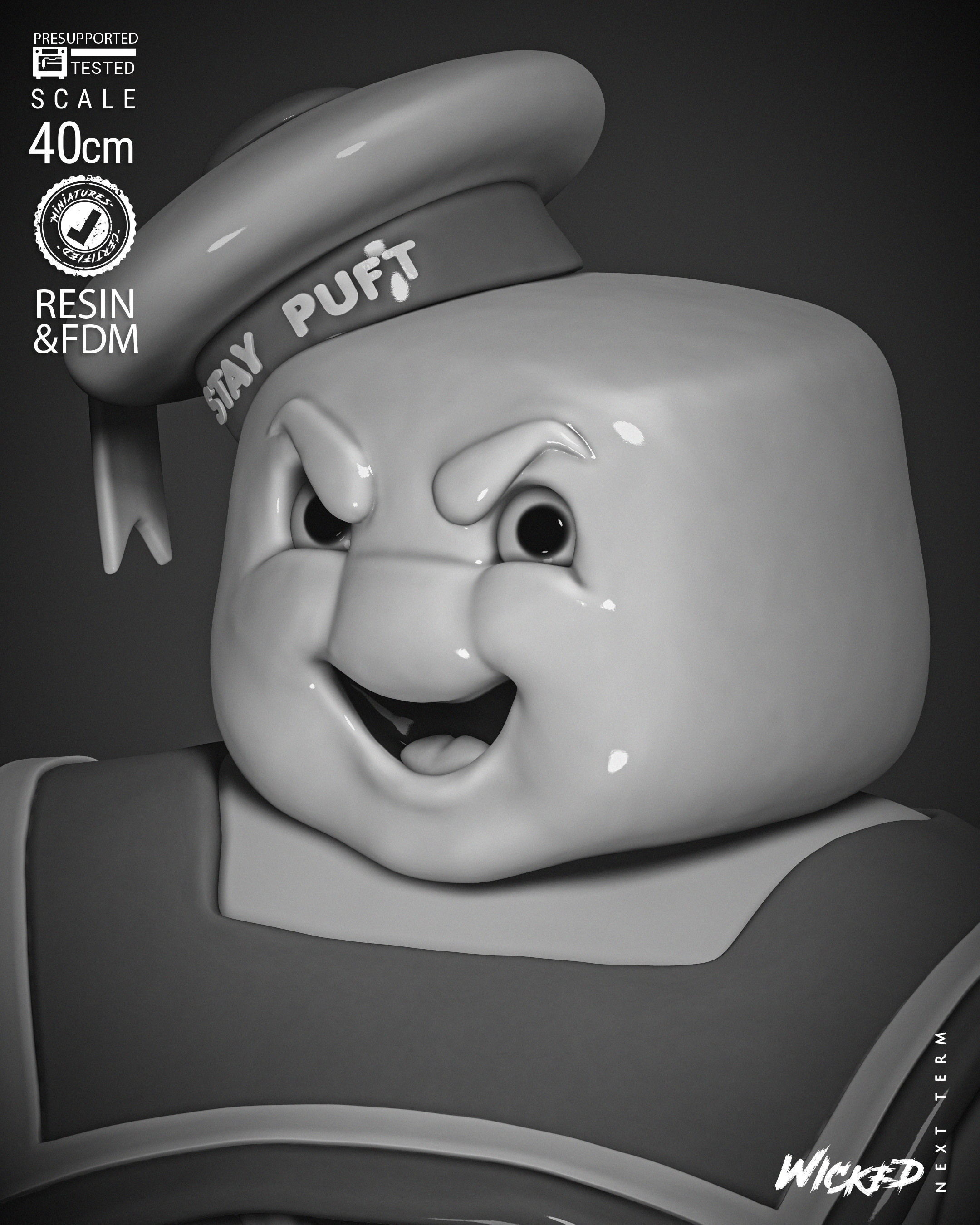 Wicked Movies Mr Stay Puft Sculpture 3D model 3D printable | CGTrader