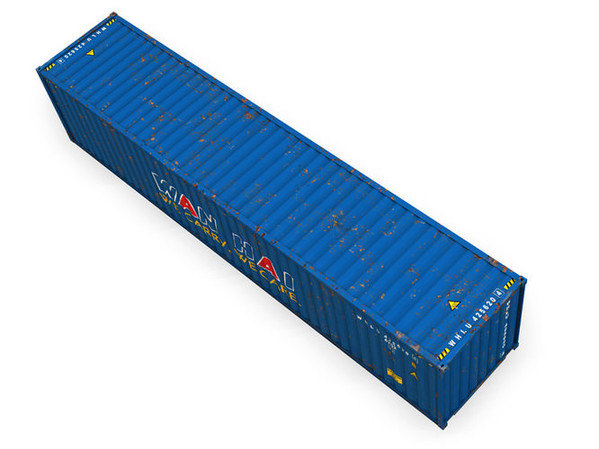 40ft Shipping Container - Wan Hai 3D Model .obj .3ds .fbx .c4d .lwo .lw ...