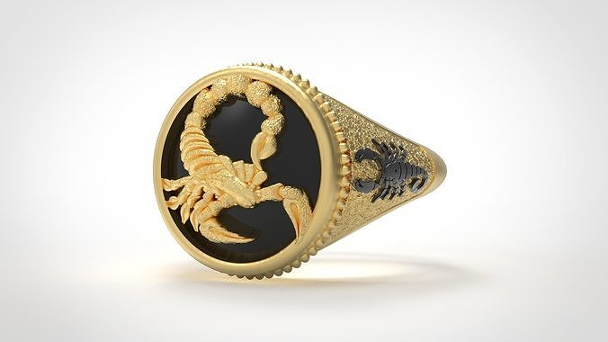 scorpion signet ring 3D model | CGTrader