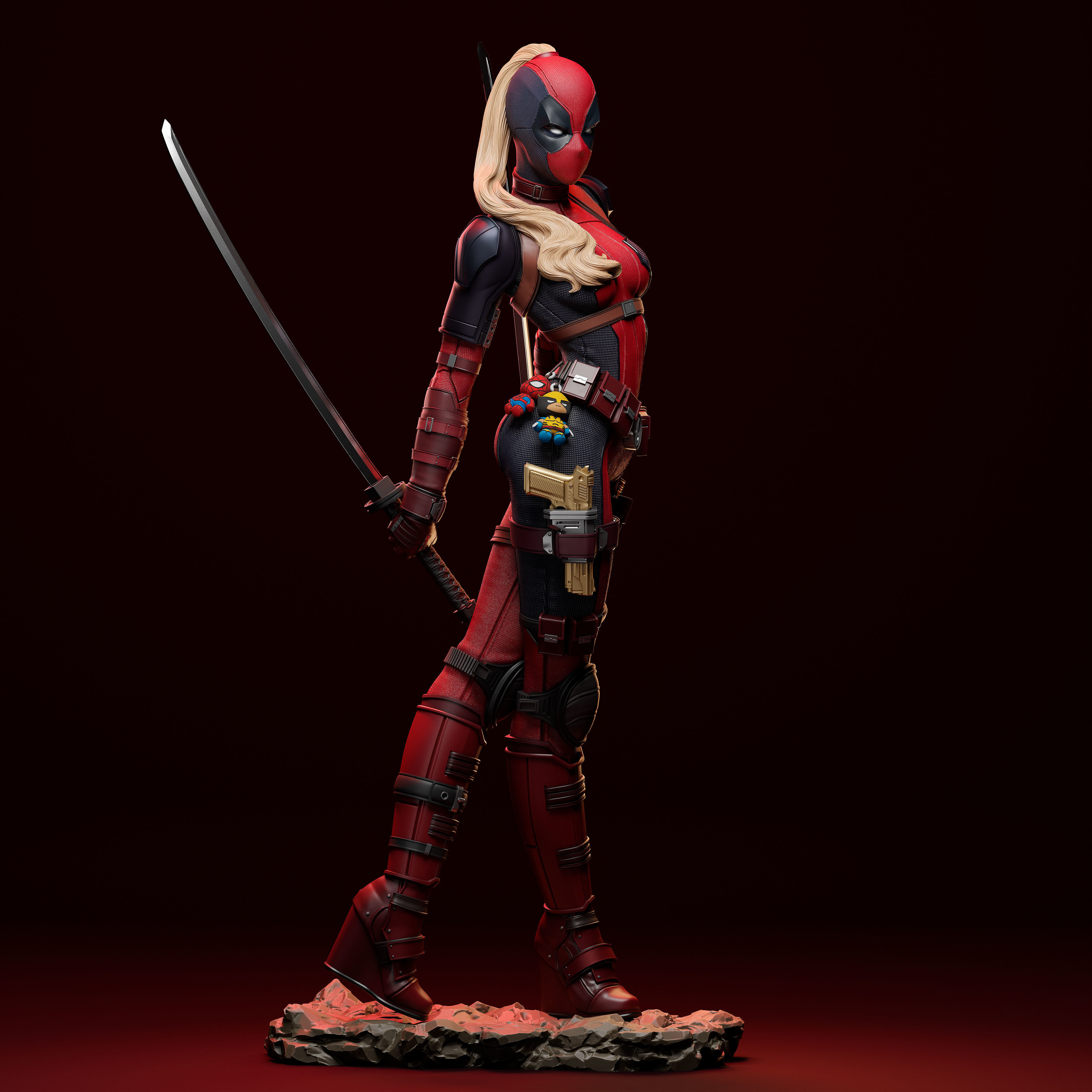 Lady Deadpool 3D model 3D printable | CGTrader