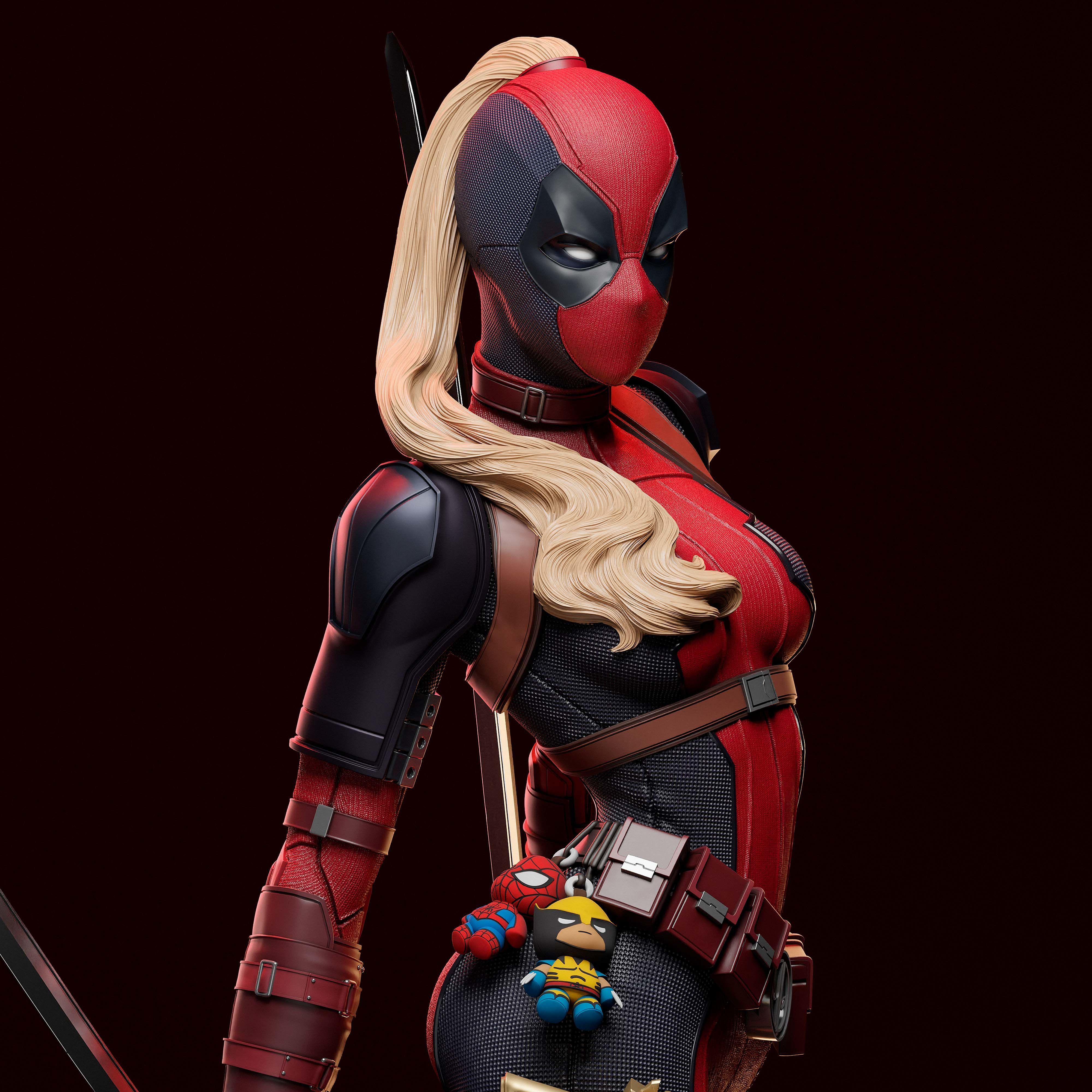 Lady Deadpool 3D model 3D printable | CGTrader