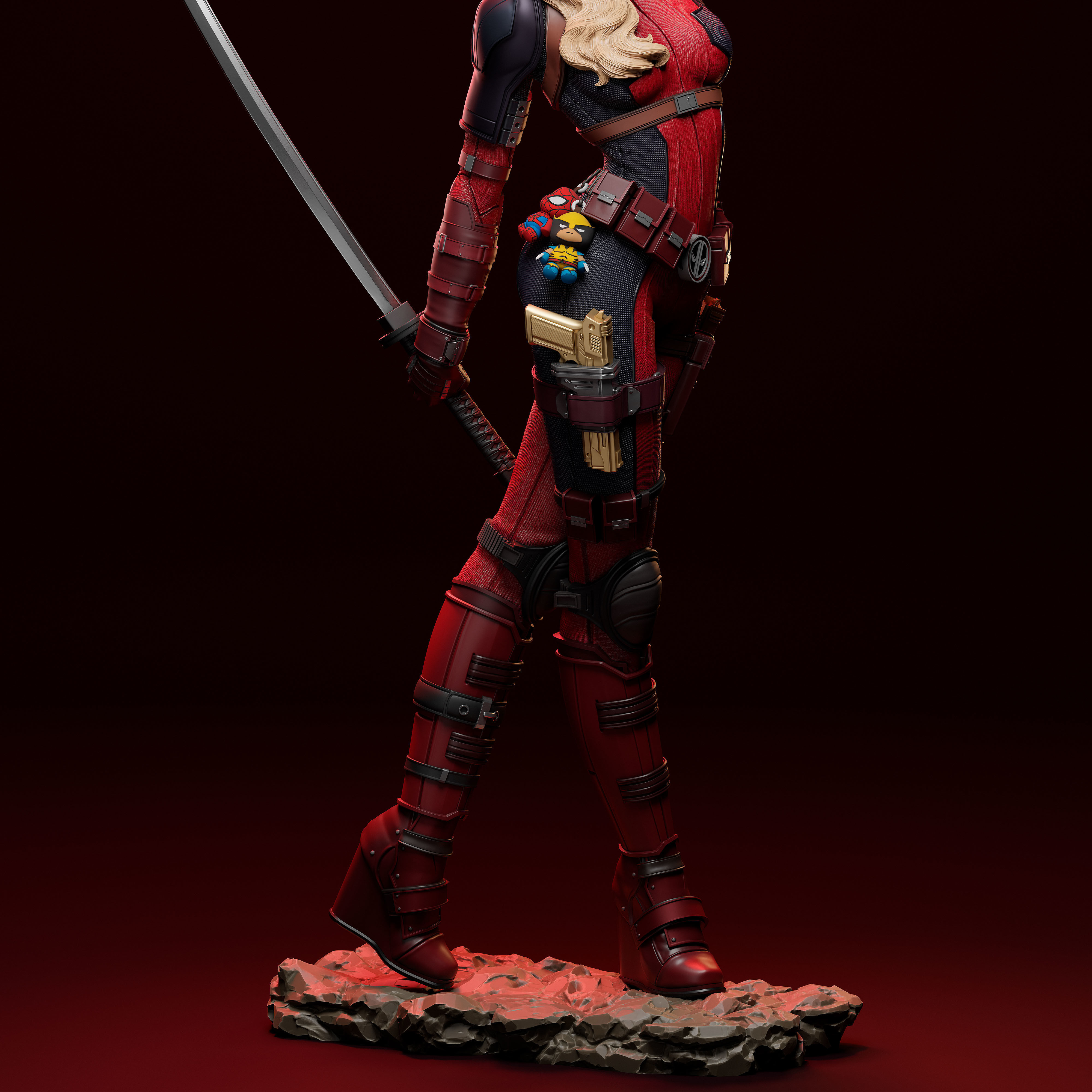 Lady Deadpool 3D model 3D printable | CGTrader