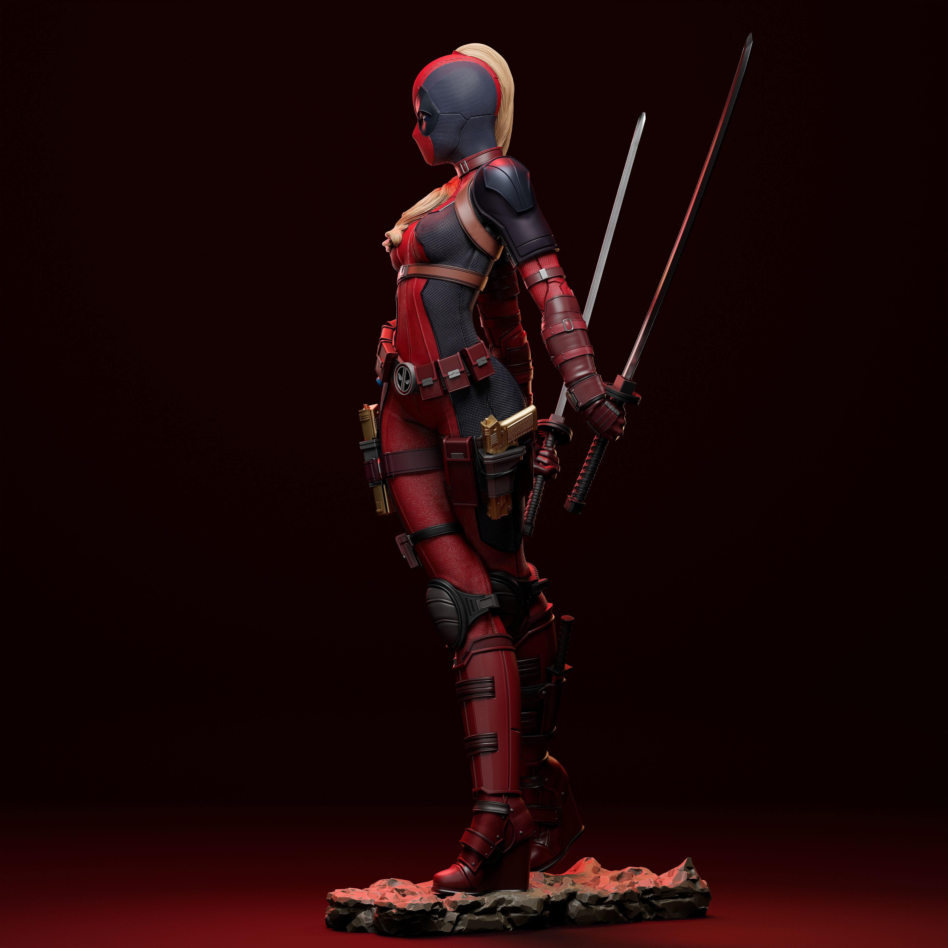 Lady Deadpool 3D model 3D printable | CGTrader
