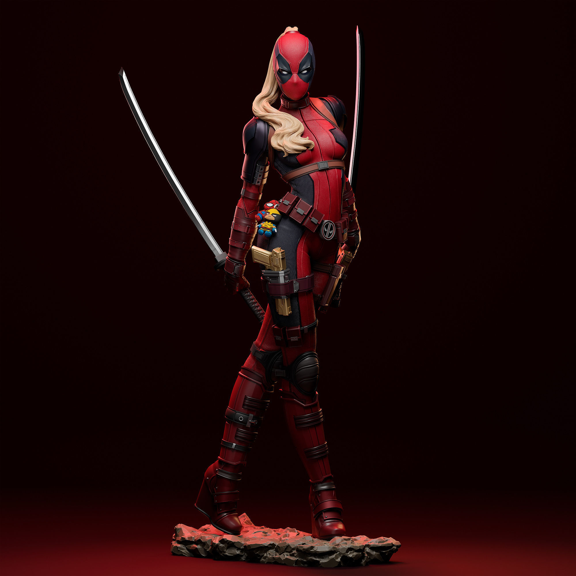 Lady Deadpool 3D model 3D printable | CGTrader