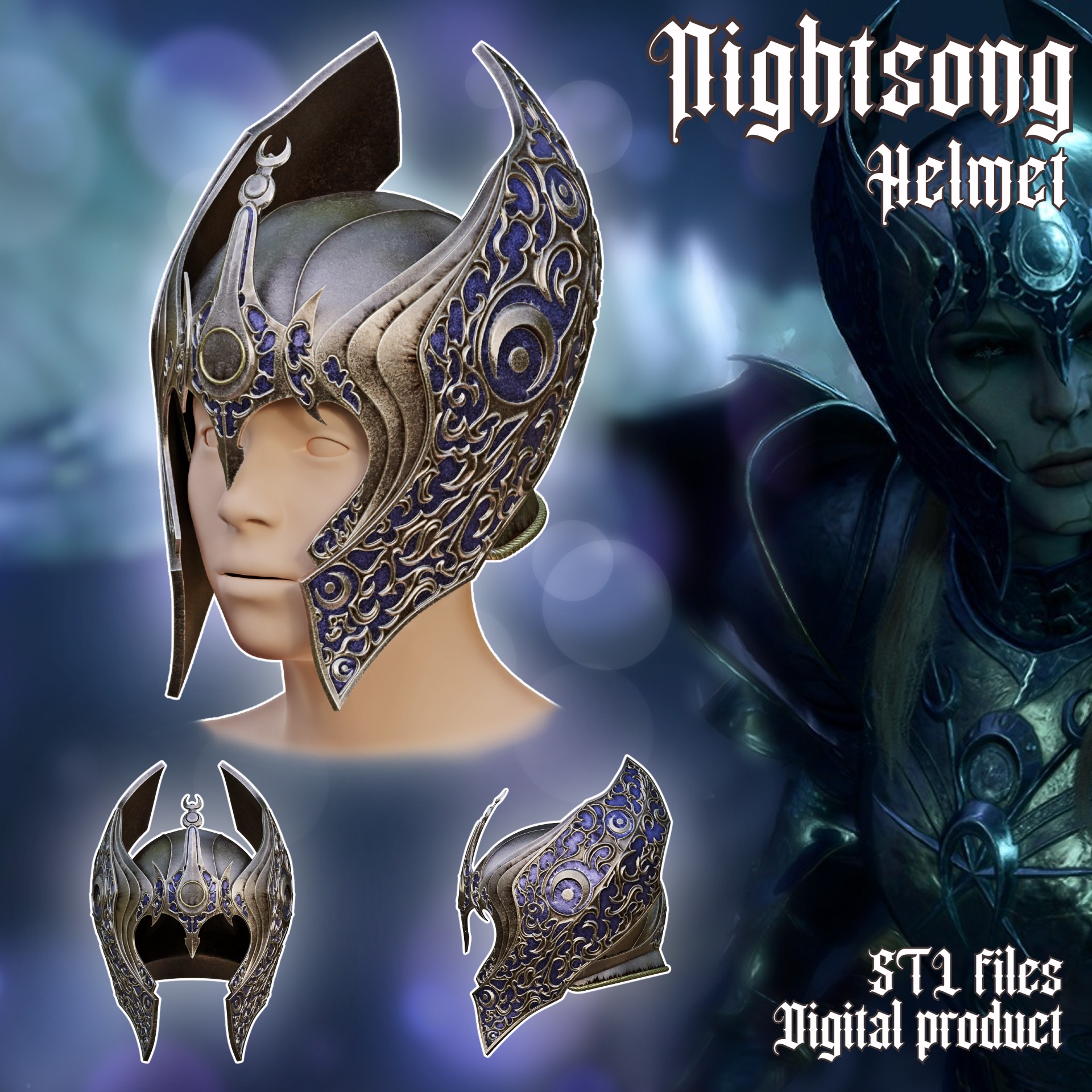 Fantasy Nightsong Dame Aylin Armor Helmet Baldurs Gate 3 3D model 3D ...