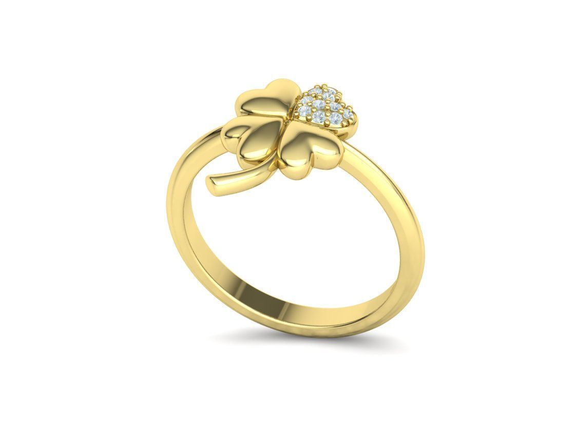 Clover Symbol Ring Diamond Clover Heart Leaves 3dmodel 3D model 3D ...