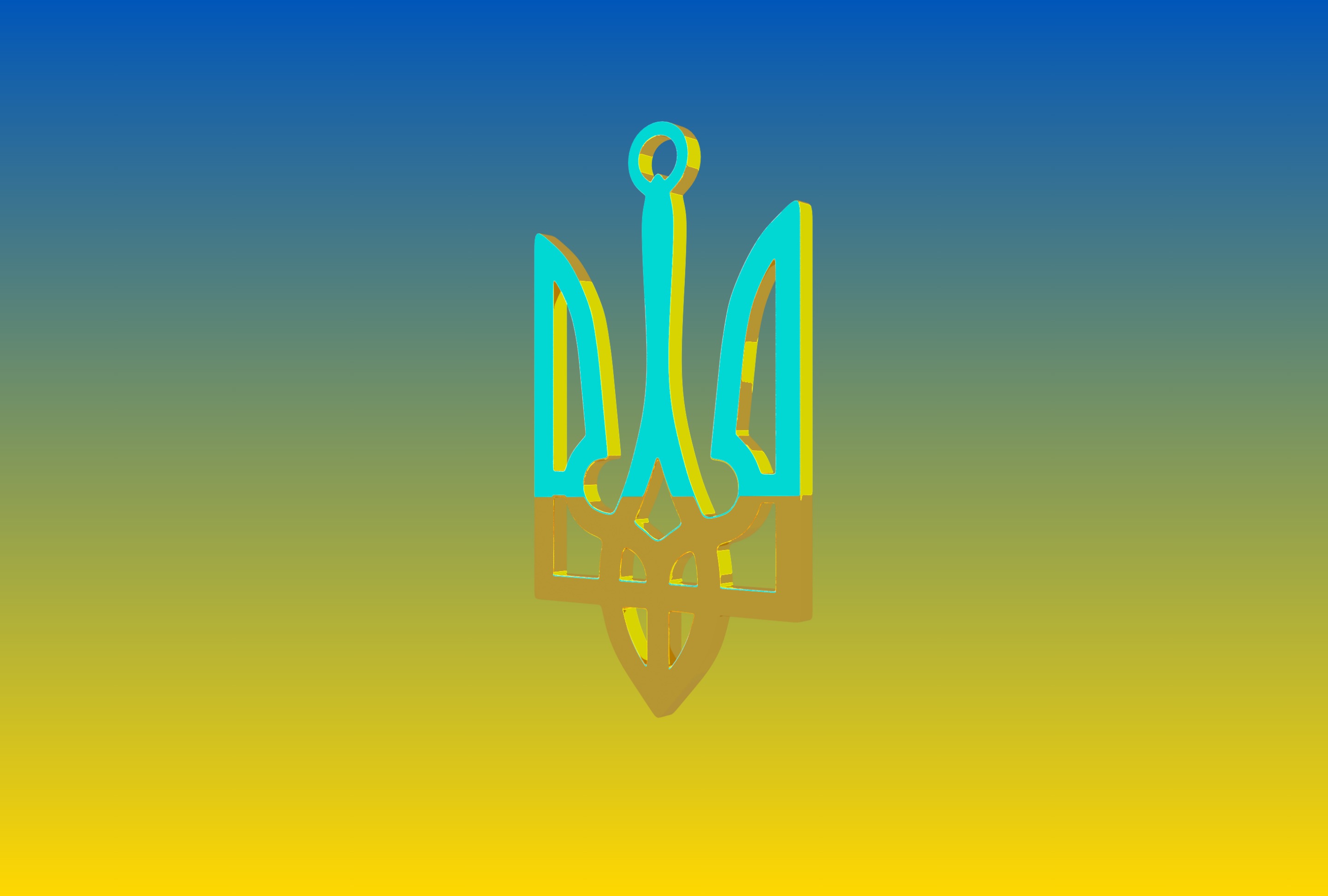 Ukrainian Trident Pendant Tryzub 3D model 3D printable | CGTrader