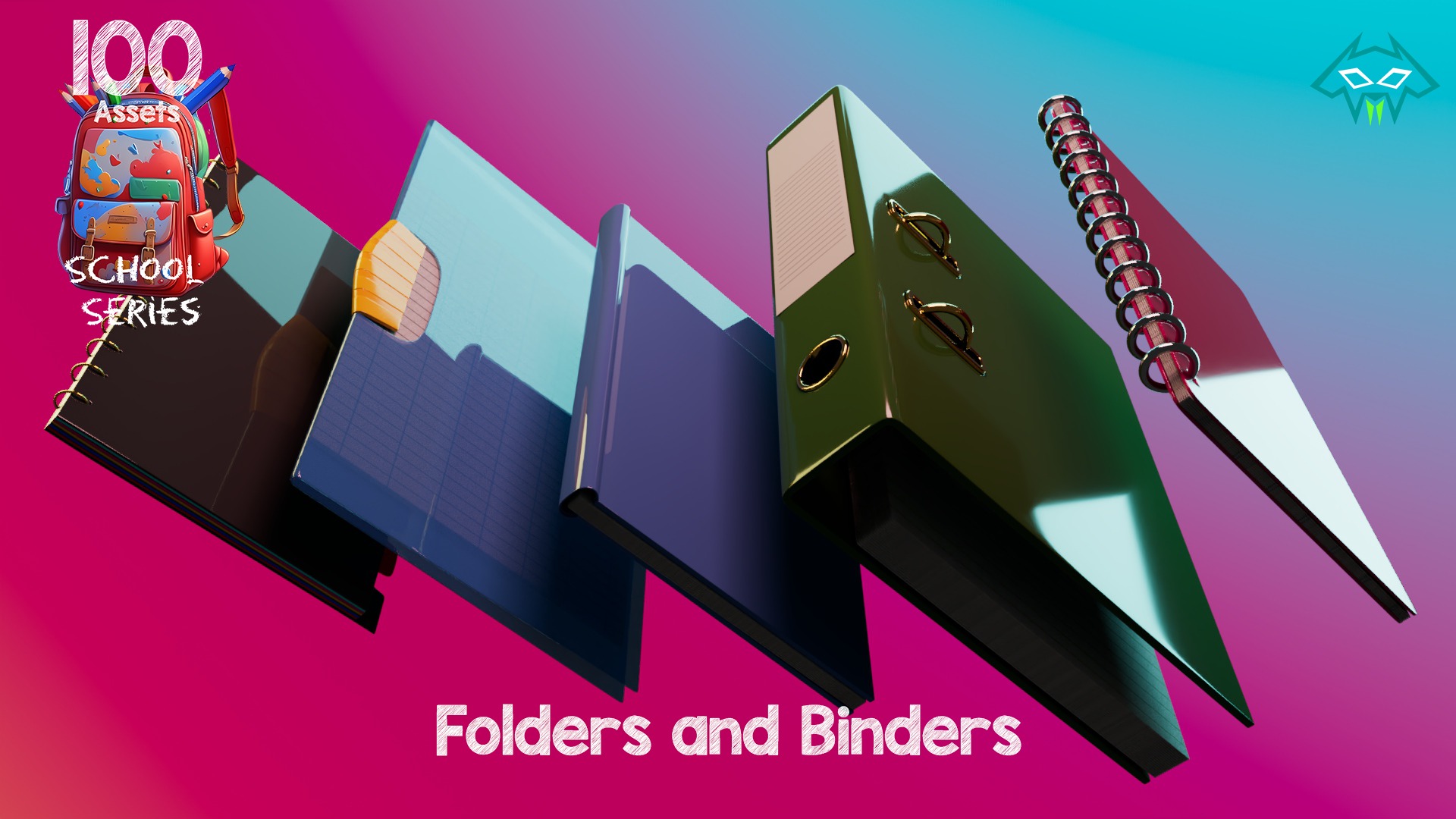 3D model Folders and Binders - 100 Assets - School Series 3D model VR ...