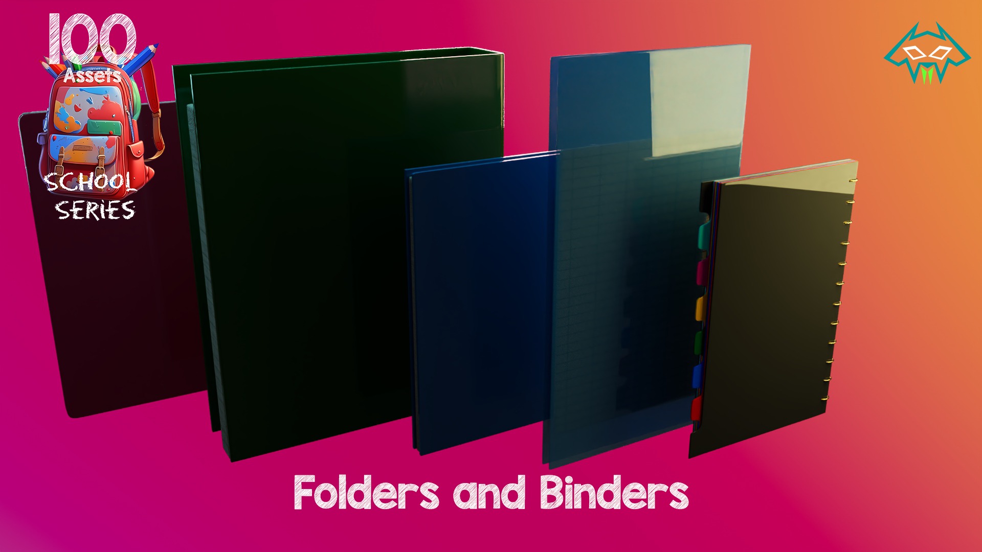 3D model Folders and Binders - 100 Assets - School Series 3D model VR ...