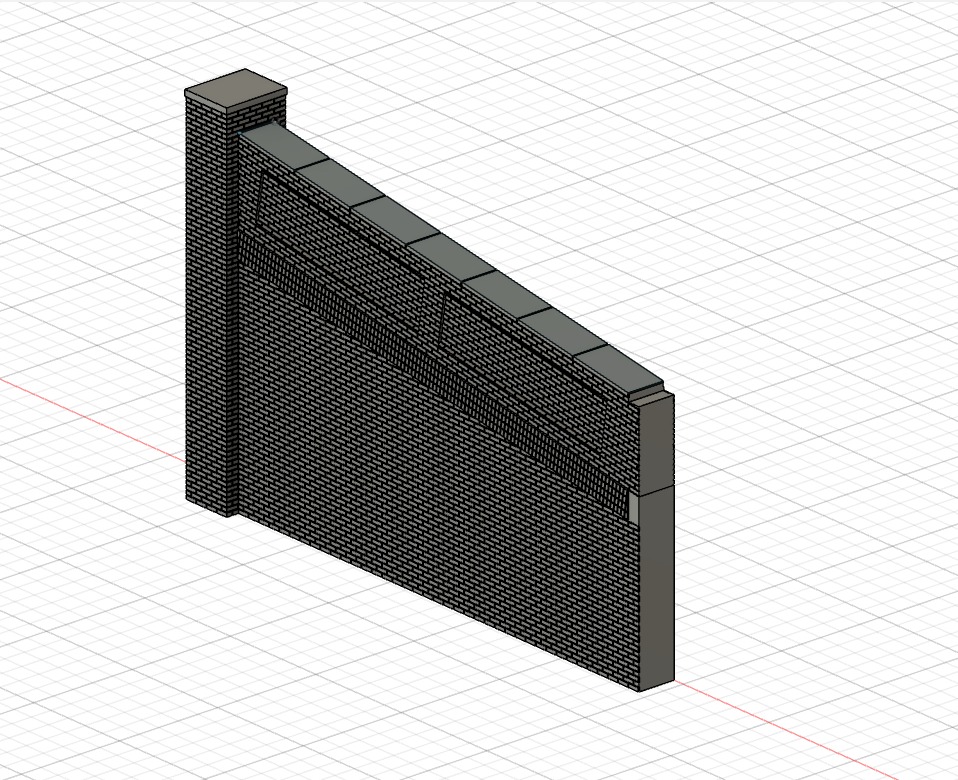 Model Railway Brick Wall Slope Add-on Component 3D model 3D printable | CGTrader